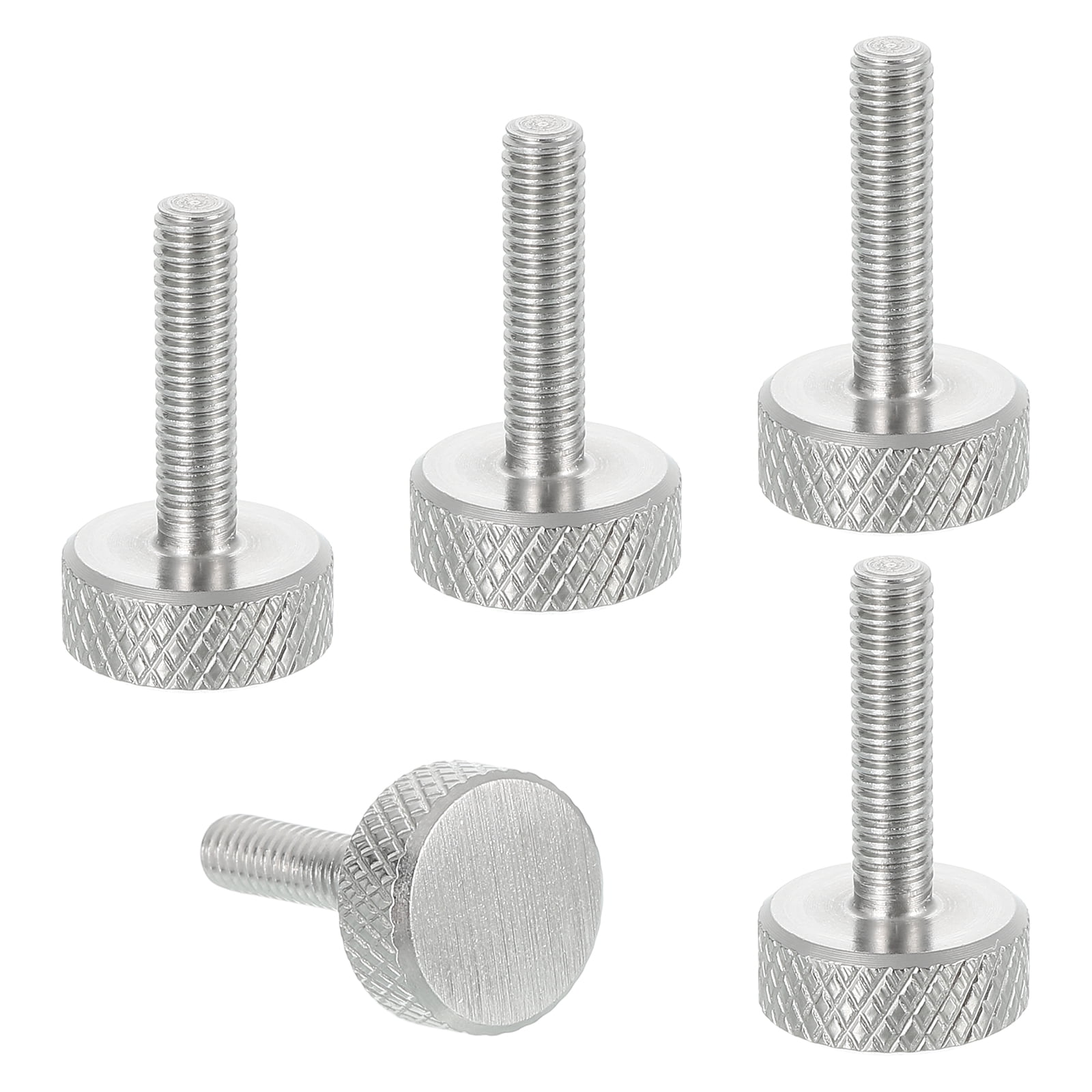 Uxcell M4x16mm Knurled Thumb Screws, 304 Stainless Steel Flat Head Thumb Screws Metric Diamond ...