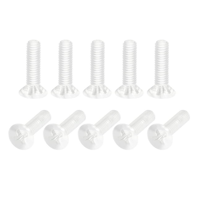 Uxcell M4x16mm Plastic Phillips Machine Screws, PC Flat Head Machine ...