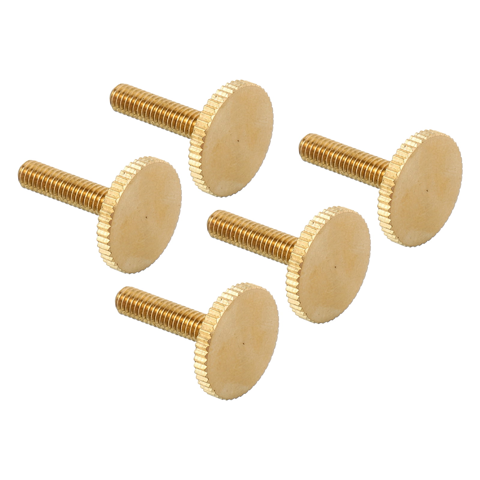 Uxcell M4x18mm Knurled Thumb Screws Flat Brass Bolts Grip Knobs ...