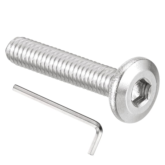 Uxcell M4x20mm Flat Head Hex Screw, 50PCS Stainless Steel Bolt with Hex ...