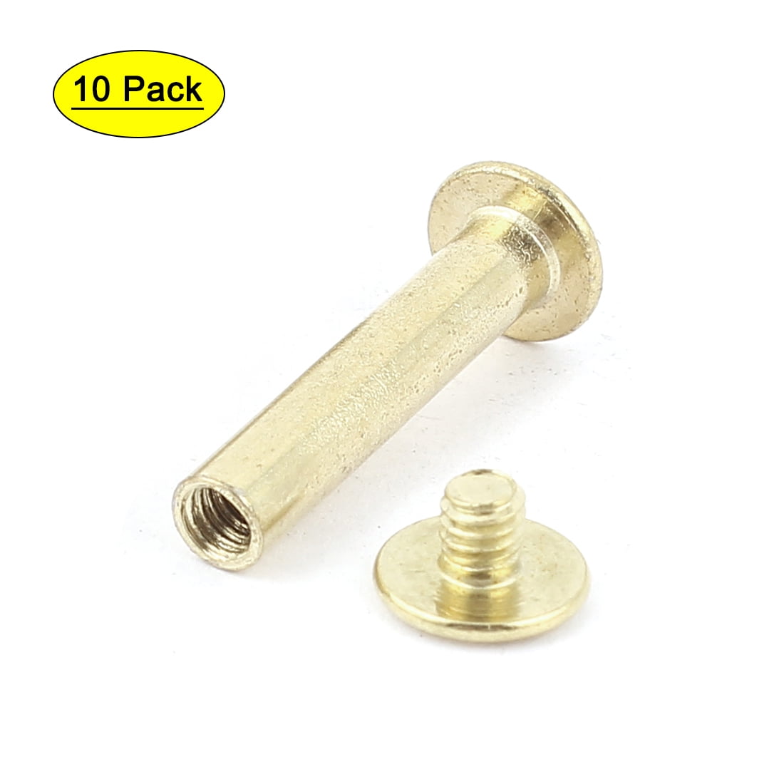 Uxcell M4x25mm Brass Plated Binding Chicago Screw Post for Album ...