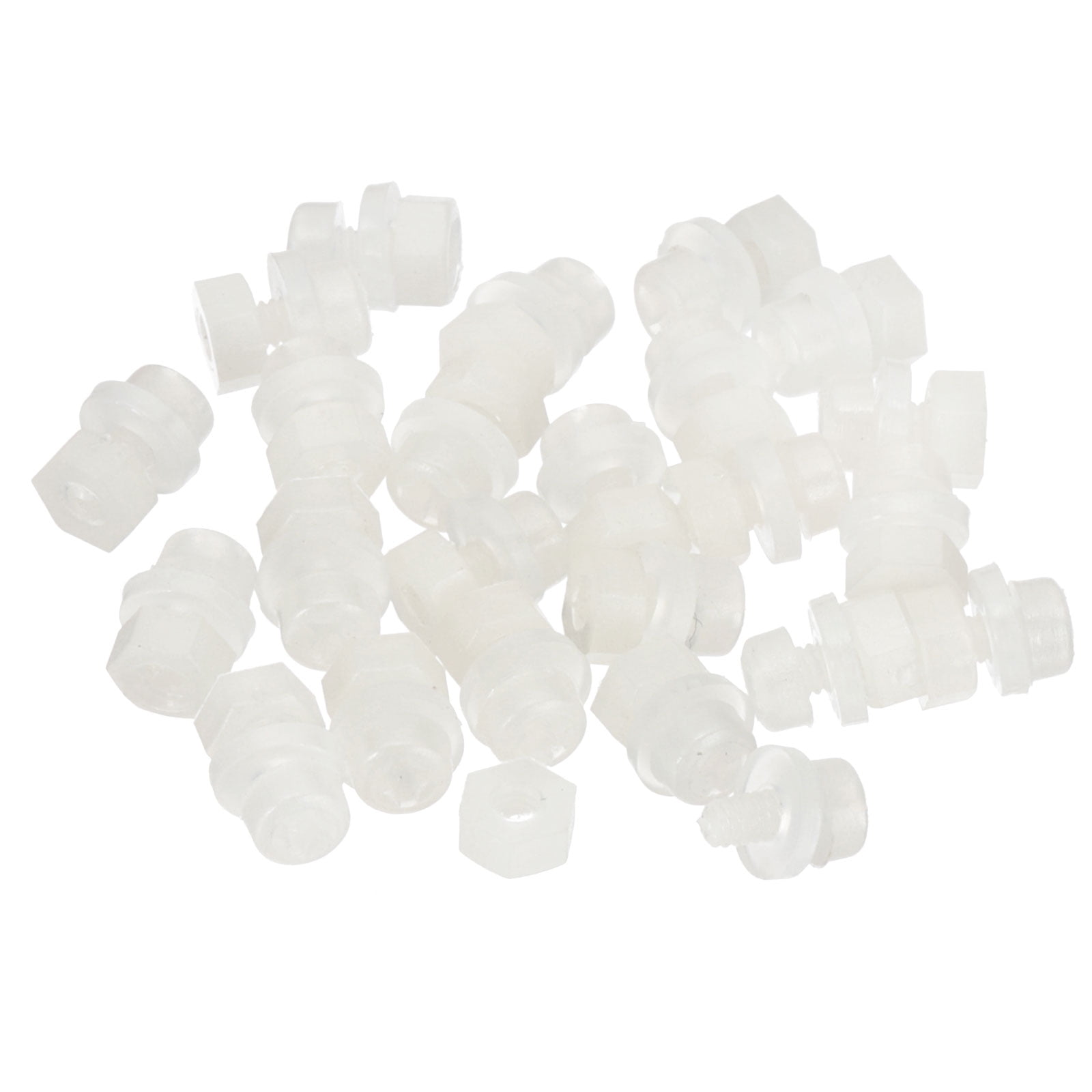 Uxcell M2x4mm White Nylon Bolts Plastic Nuts Full Thread Head Screws ...