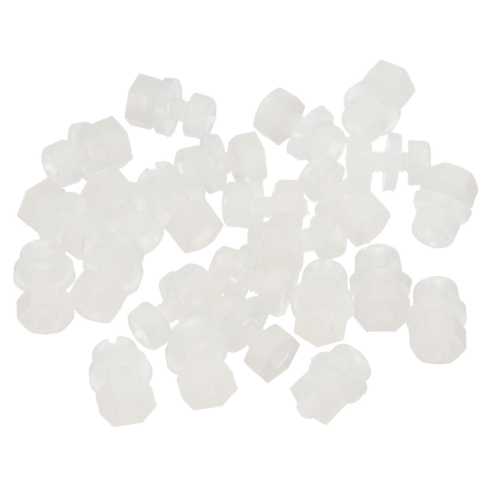 Uxcell M2x5mm White Nylon Bolts Plastic Nuts Full Thread Head Screws ...