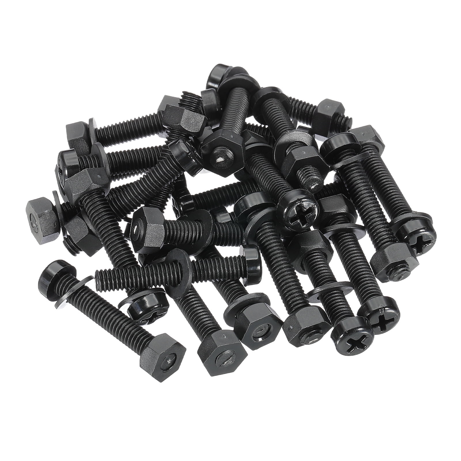 Uxcell M4x25mm White Nylon Bolts Plastic Nuts Full Thread Head Screws ...