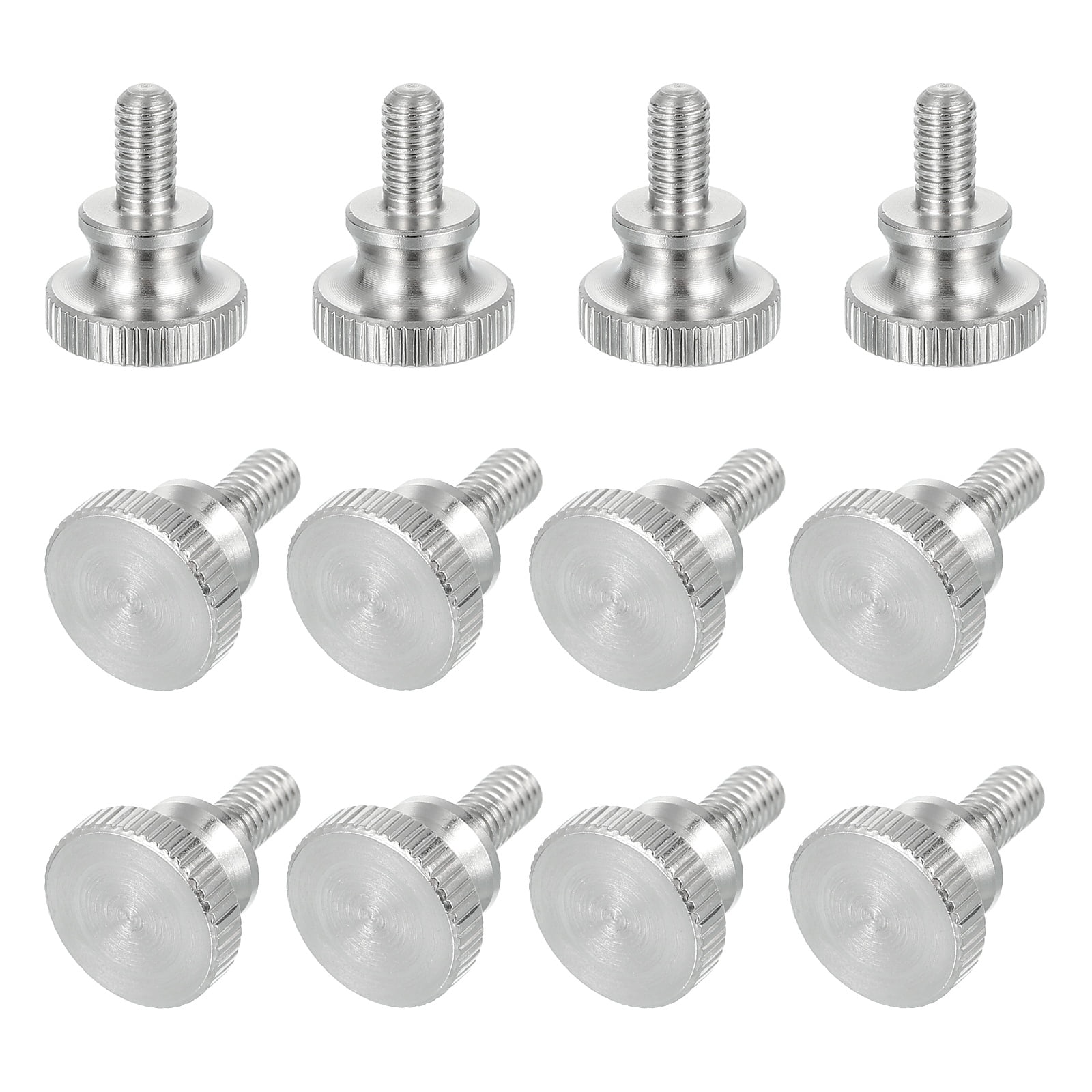 Uxcell M4x6mm Knurled Thumb Screws, 304 Stainless Steel Diamond Head Thumb Screws Metric Knurled ...