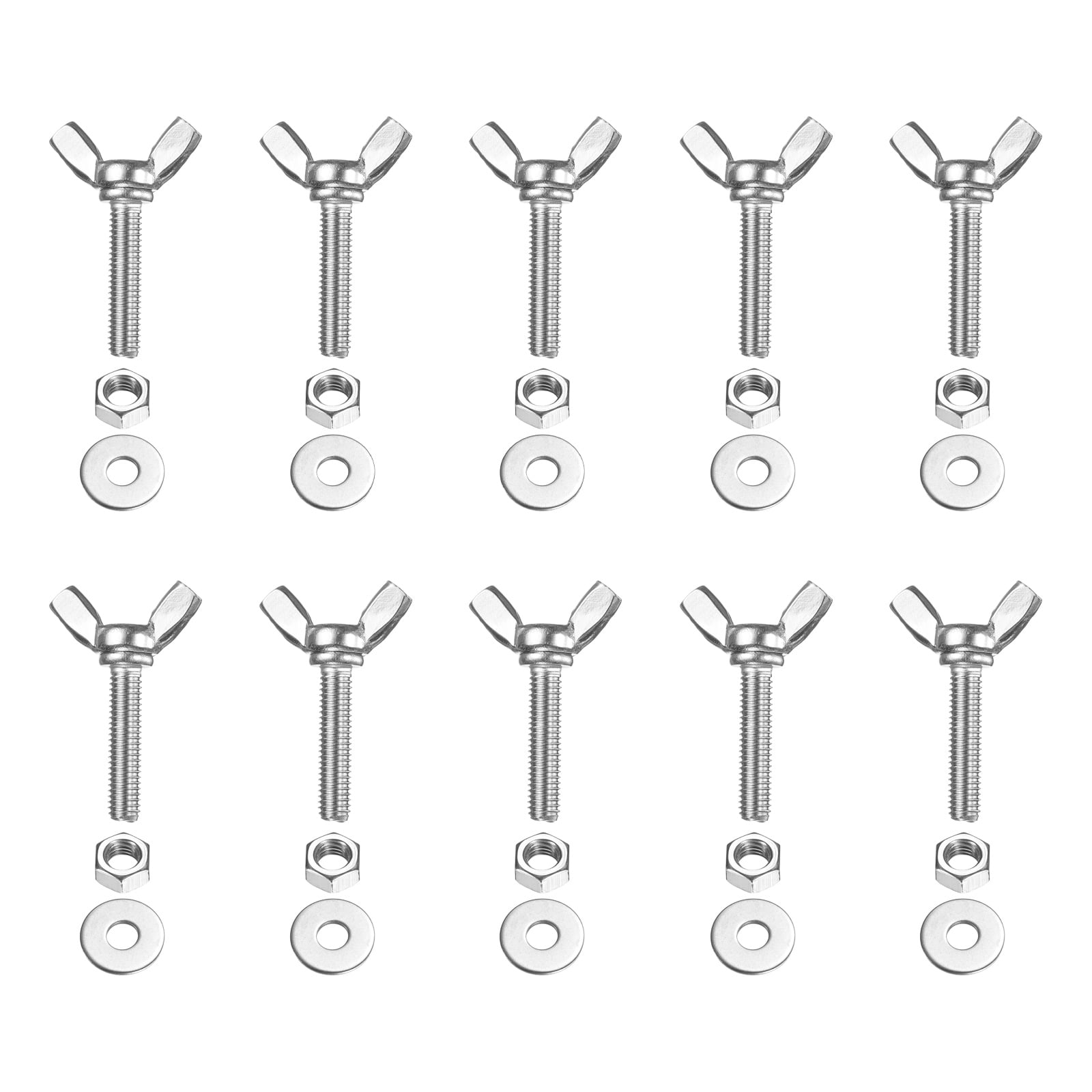Uxcell M5-0.8 x 20 mm Wing Butterfly Screw, 10 Pcs Wing Nuts and Bolts ...