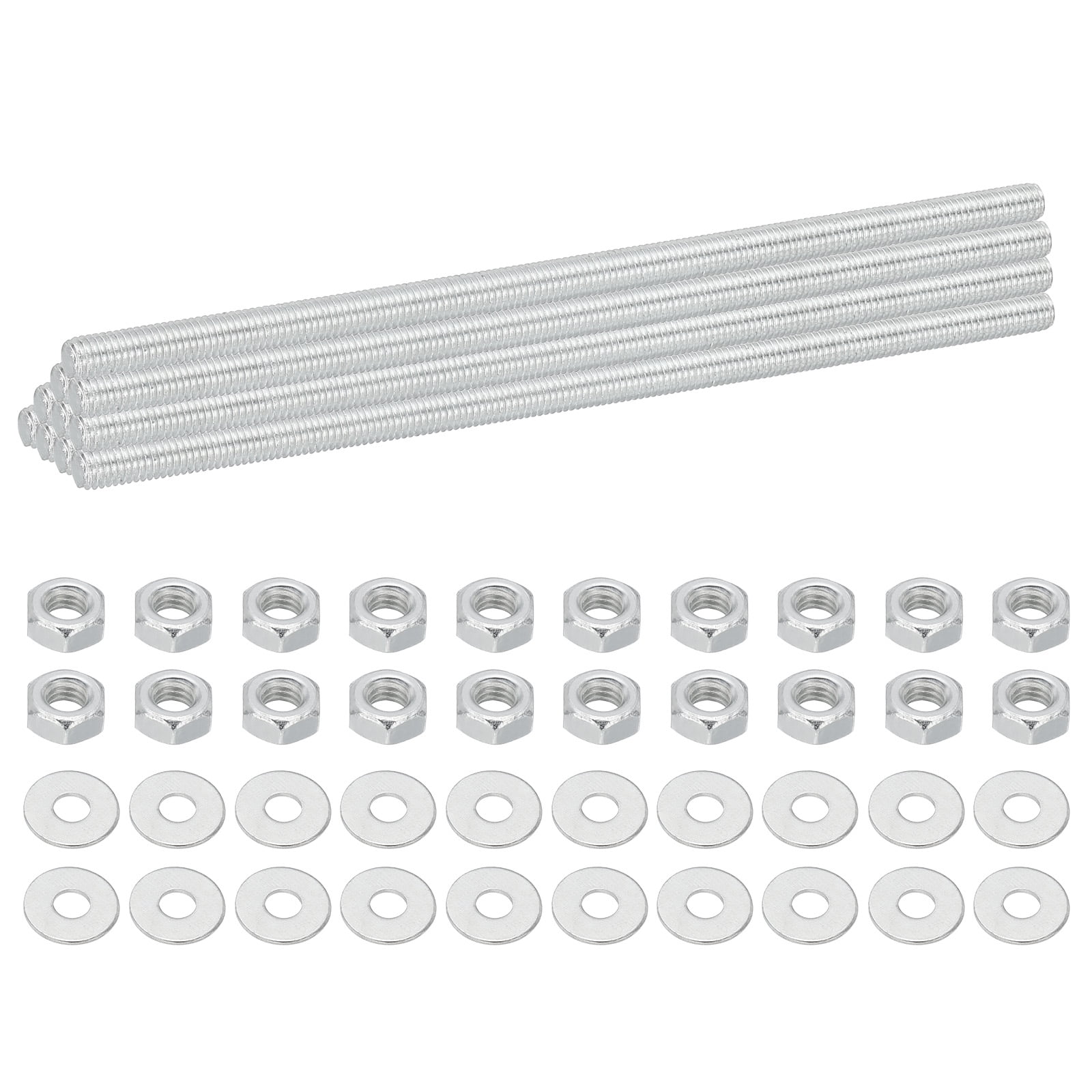 Uxcell M5 Carbon Steel Fully Threaded Rods, 25 Set 135mm/5.3" L ...