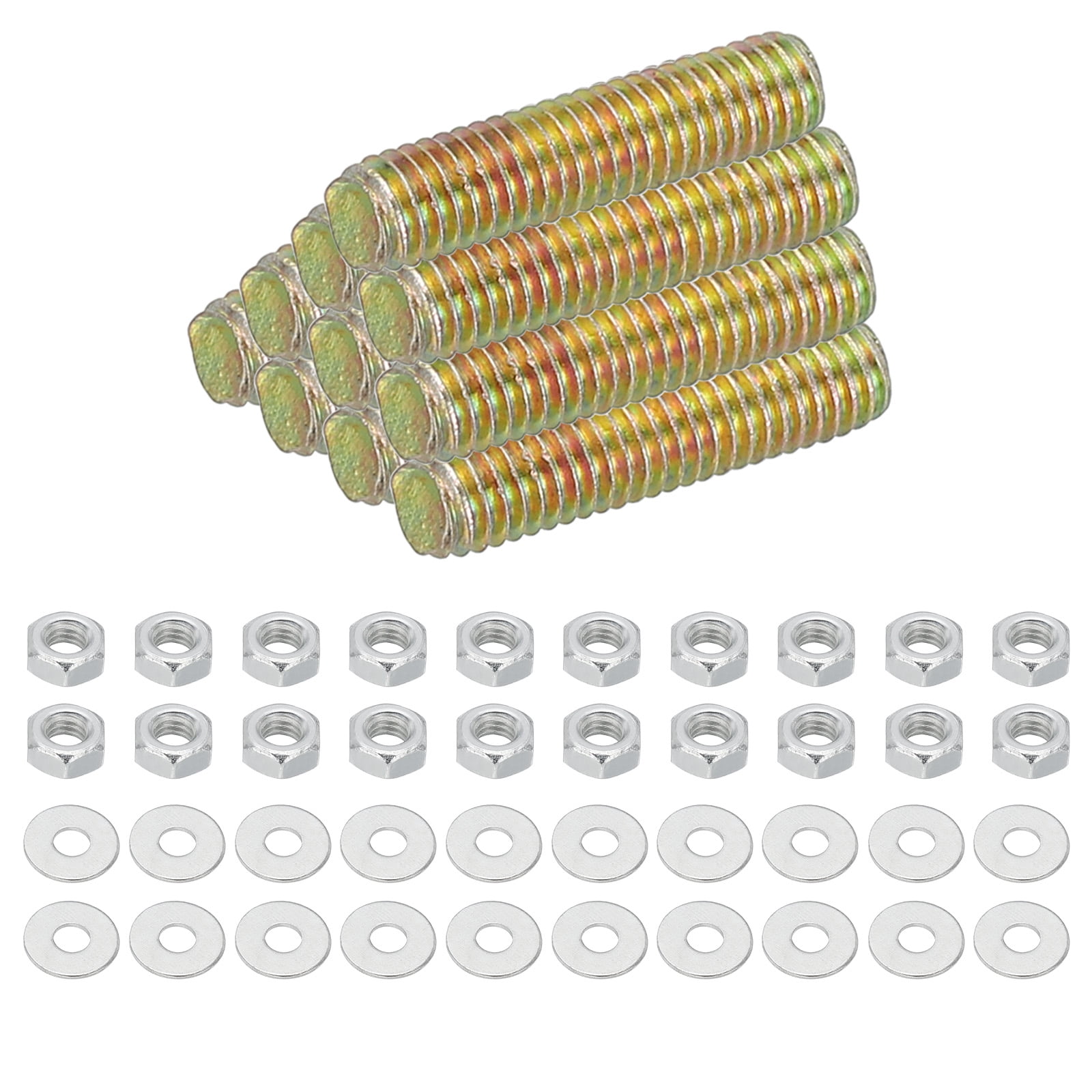 Uxcell M5 Carbon Steel Fully Threaded Rods, 25 Set 25mm/1" L Threaded ...