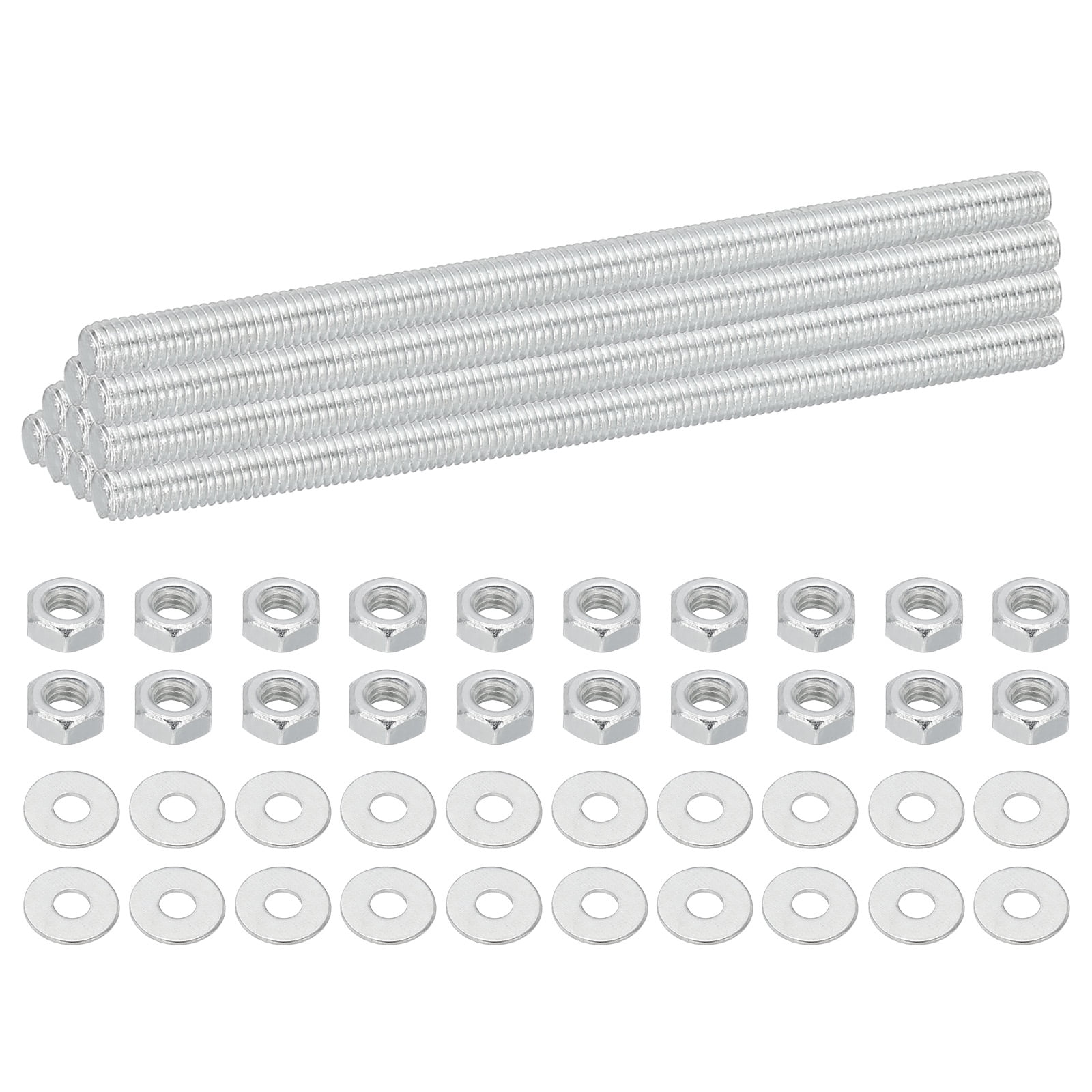 Uxcell M5 Carbon Steel Fully Threaded Rods, 25 Set 90mm/3.5" L Threaded ...