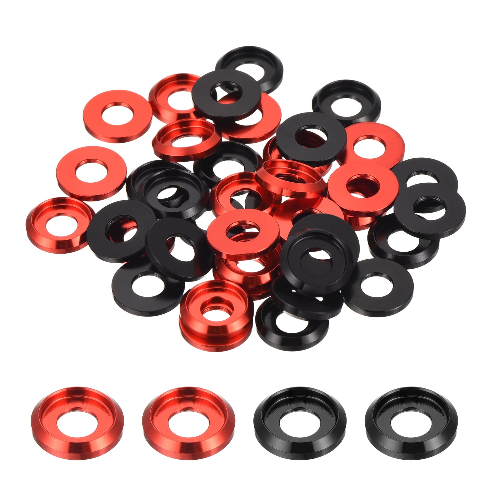 Uxcell M5 Cone Cup Washers, Hole Dia 5mm/0.2" Aluminum Gaskets for Screw RC/FPV/PC/Drone, Pack ...