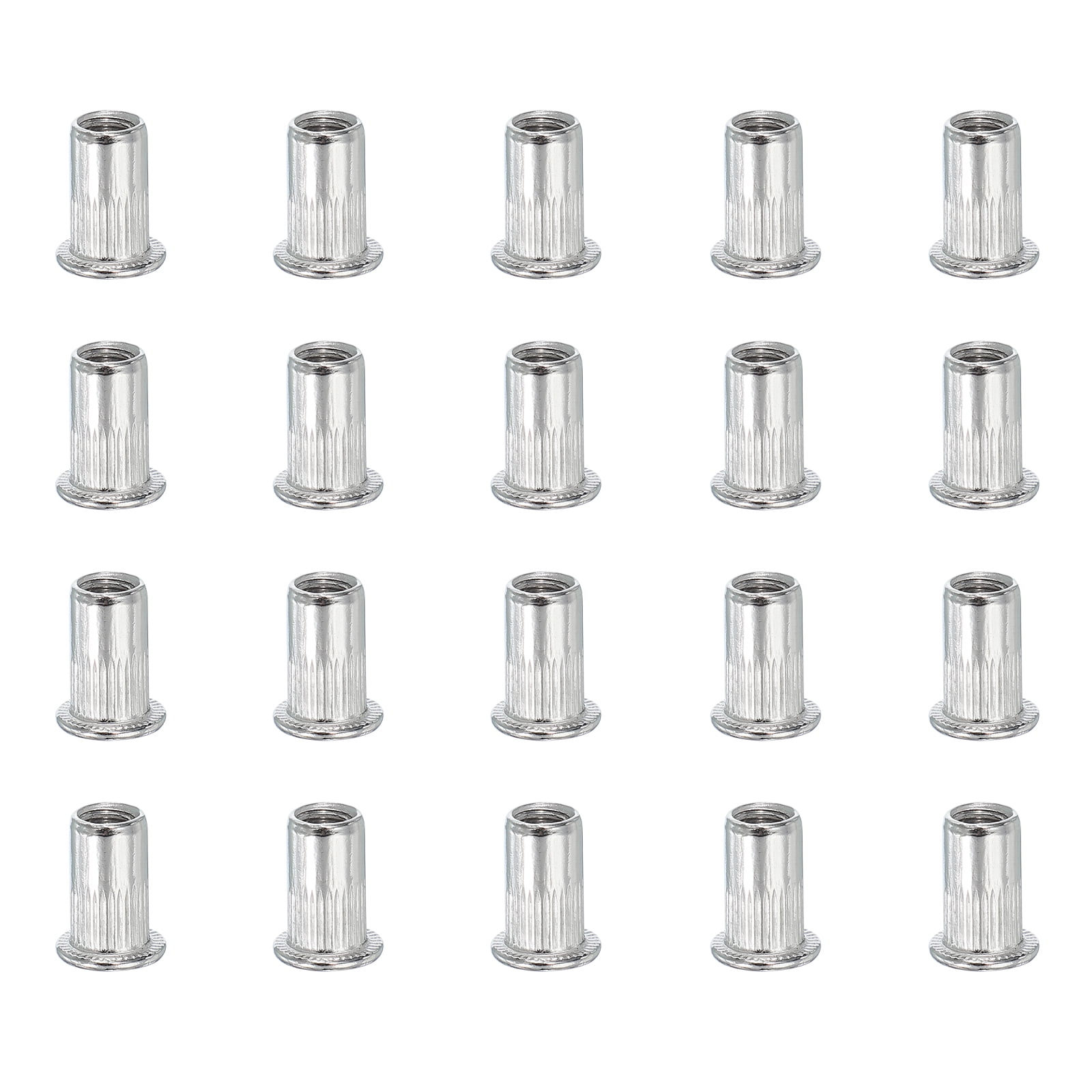 Uxcell M5 Rivet Nuts, 20 Pcs 304 Stainless Steel Knurled Flat Head ...