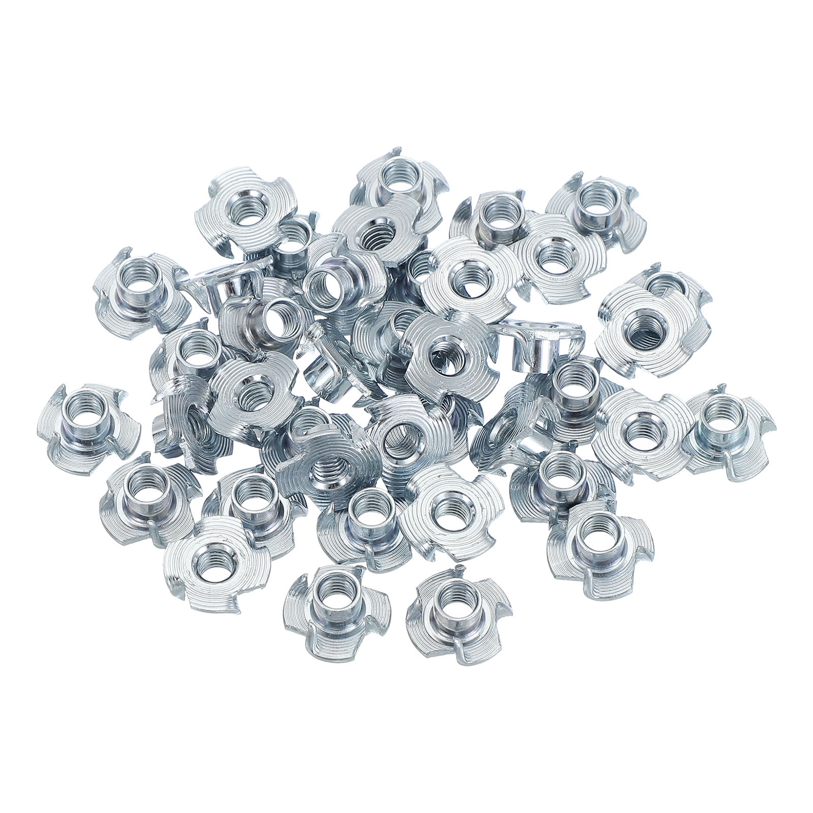 Uxcell M5 T-Nuts, Zinc Plated Steel 4-Pronged Tee Blind Nut 6 mm Length ...