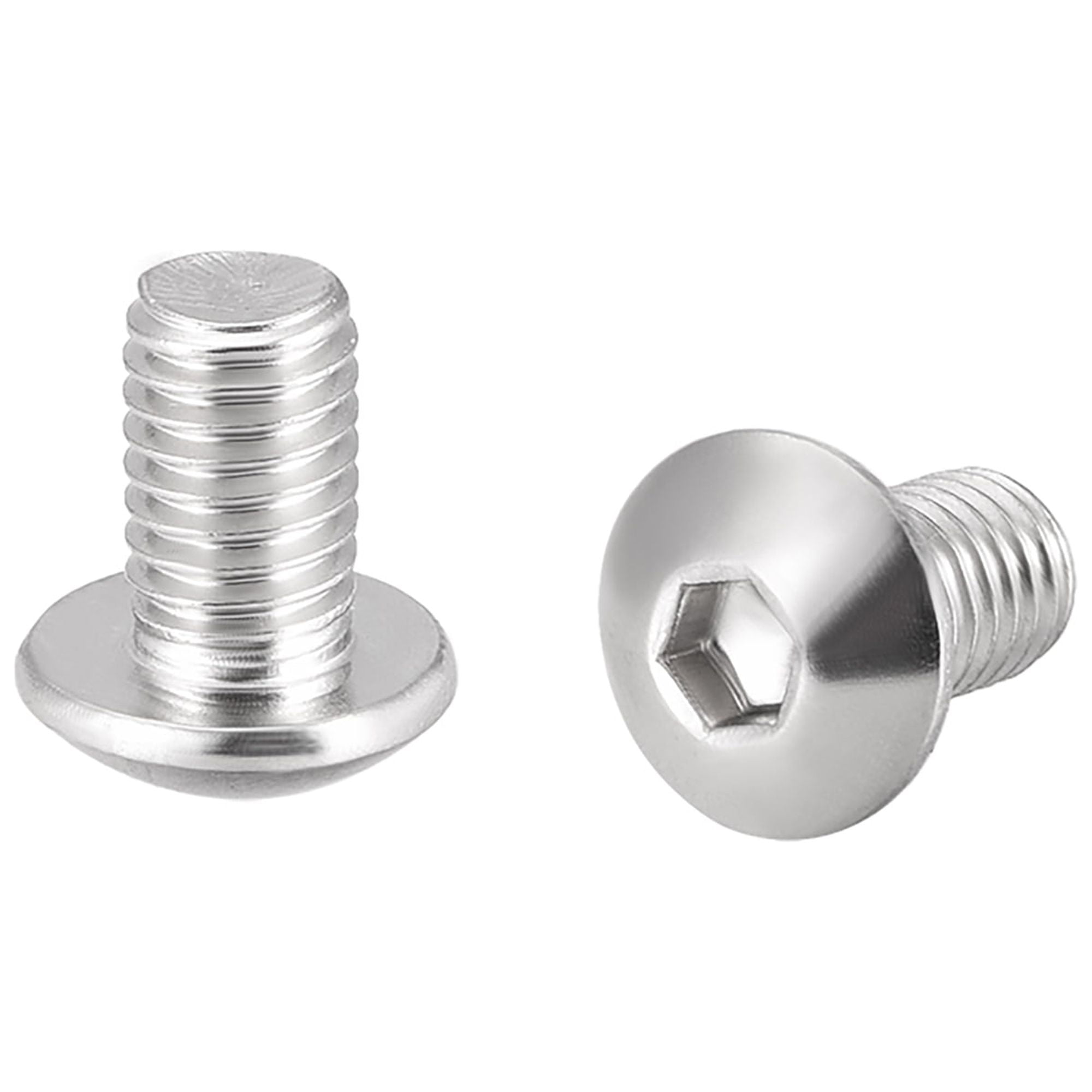 Uxcell M5 x 0.31'' Hex Socket Round Head Screws Fasteners Bolt 304 Stainless Steel Silver Tone ...