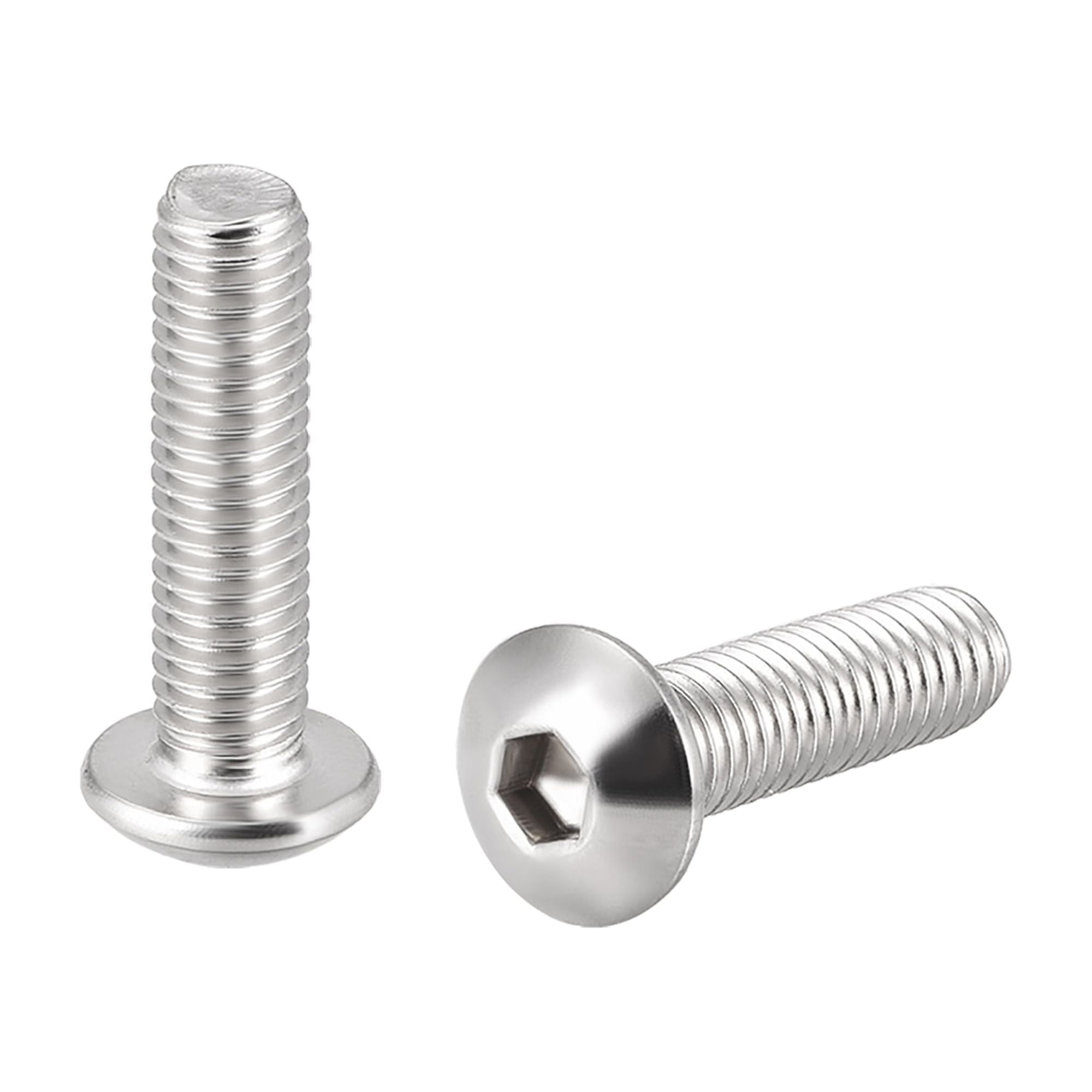 Uxcell M5 x 0.79'' Hex Socket Round Head Screw Fasteners Bolts 304 ...