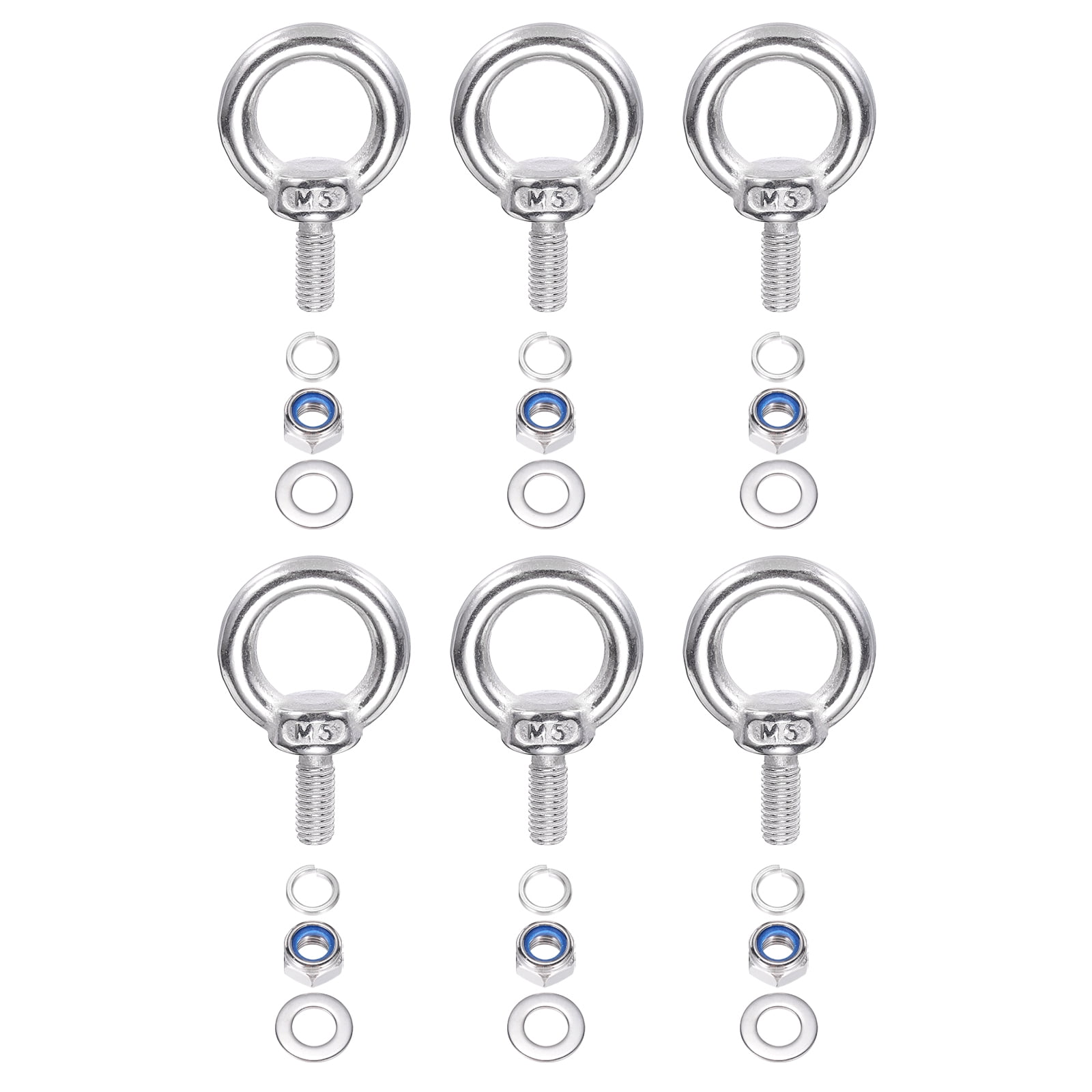 Uxcell M5 x 10mm Lifting Shoulder Eye Bolt 304 Stainless Steel Lifting ...