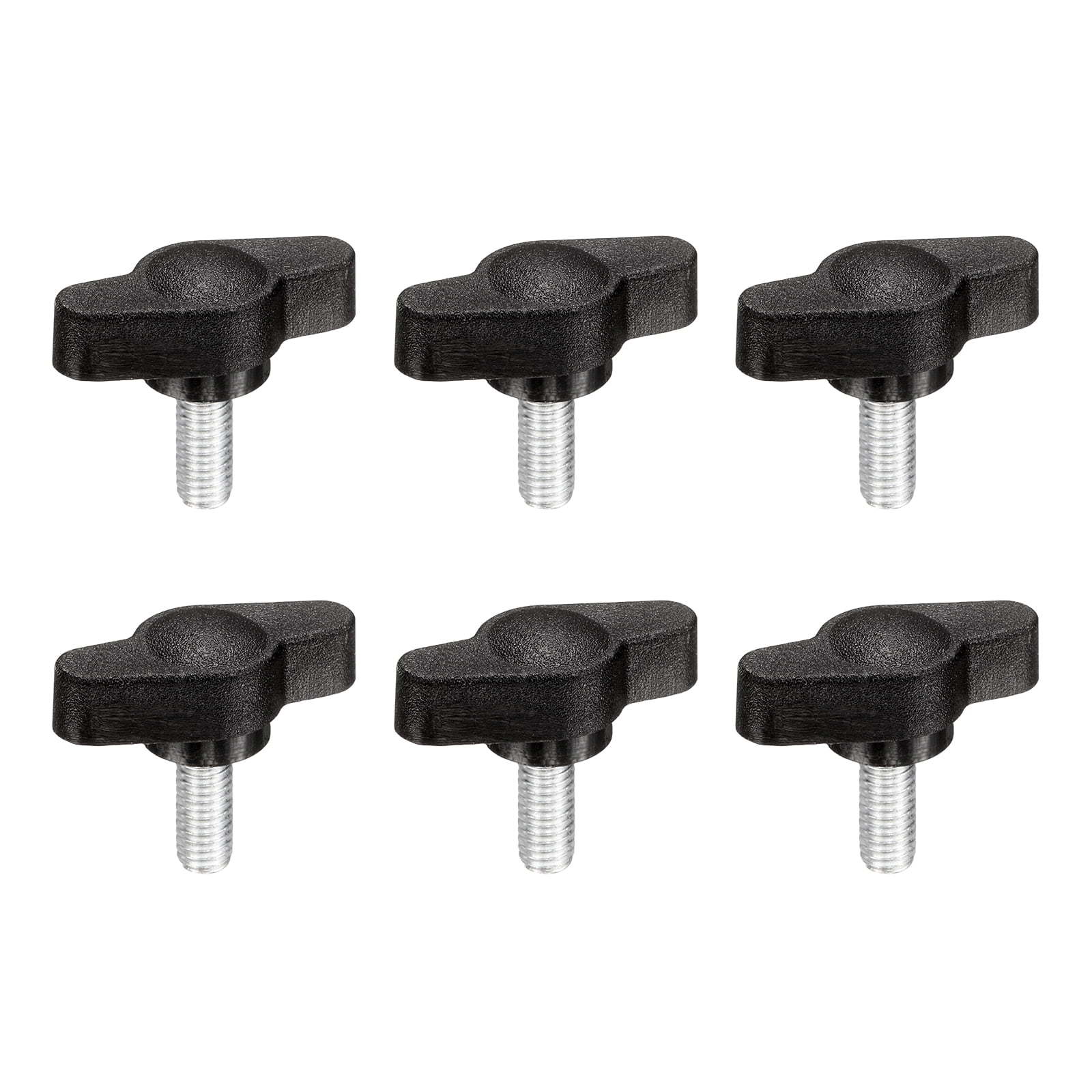 Uxcell M5 x 12mm Tee Wing Thumb Screws, 6Pcs Carbon Steel Mechanical ...
