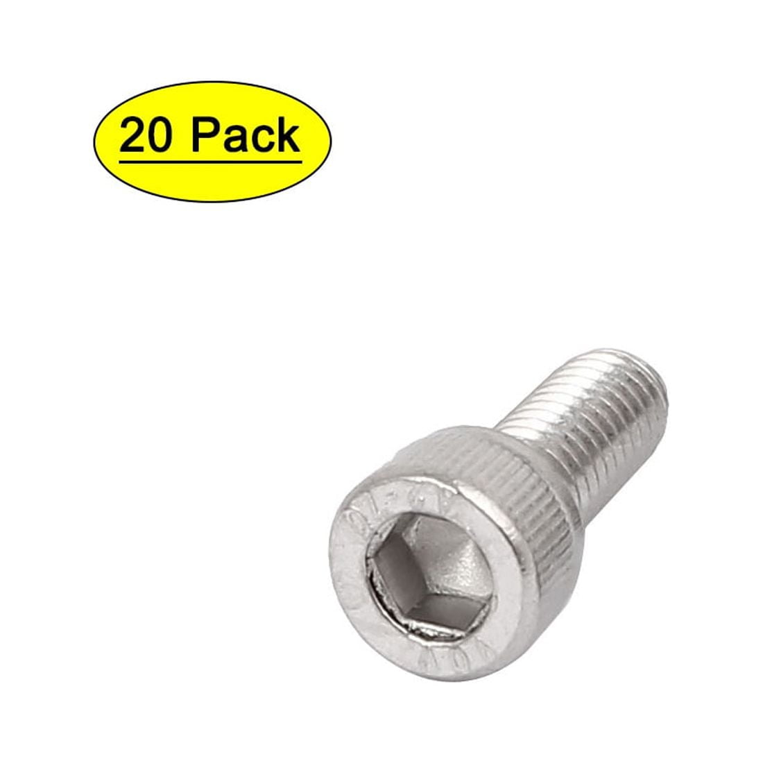 Uxcell M5 x 12mm Thread 304 Stainless Steel Hex Socket Head Cap Screw ...