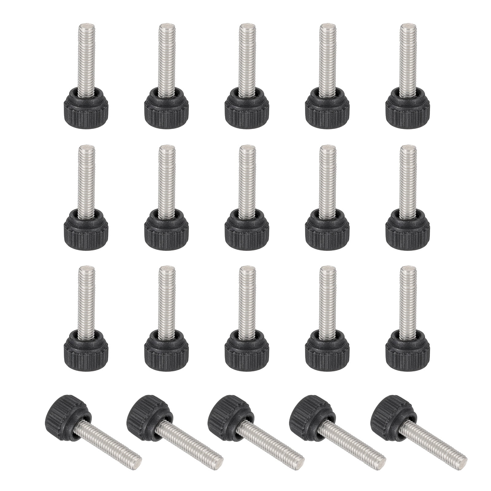 Uxcell M5 x 20mm Threaded Knurled Thumbscrew Monitor Mount Arm Screws Clamping Knobs Grip Thumb ...
