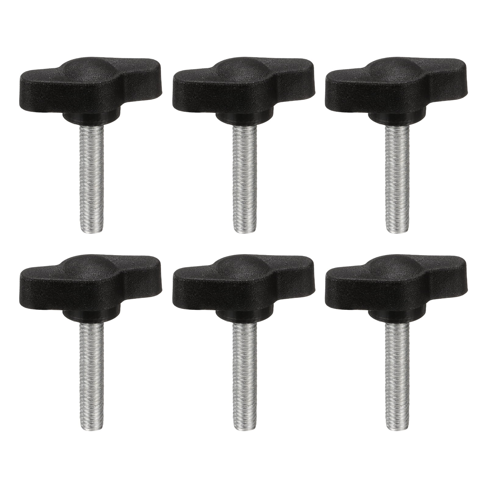 Uxcell M5 x 25mm Tee Wing Thumb Screws, 6Pcs Carbon Steel Mechanical ...