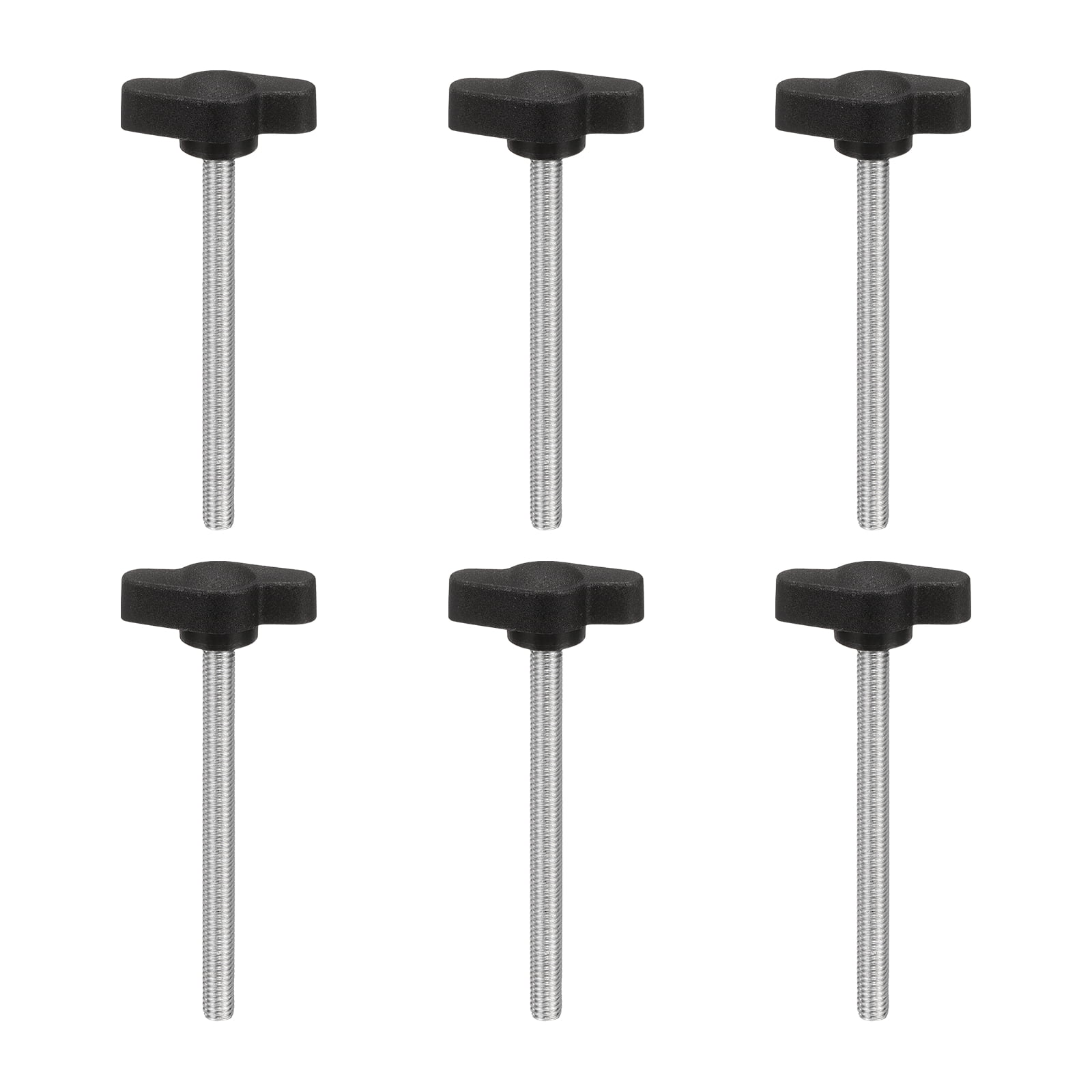 Uxcell M5 x 60mm Tee Wing Thumb Screws, 6Pcs Carbon Steel Mechanical ...