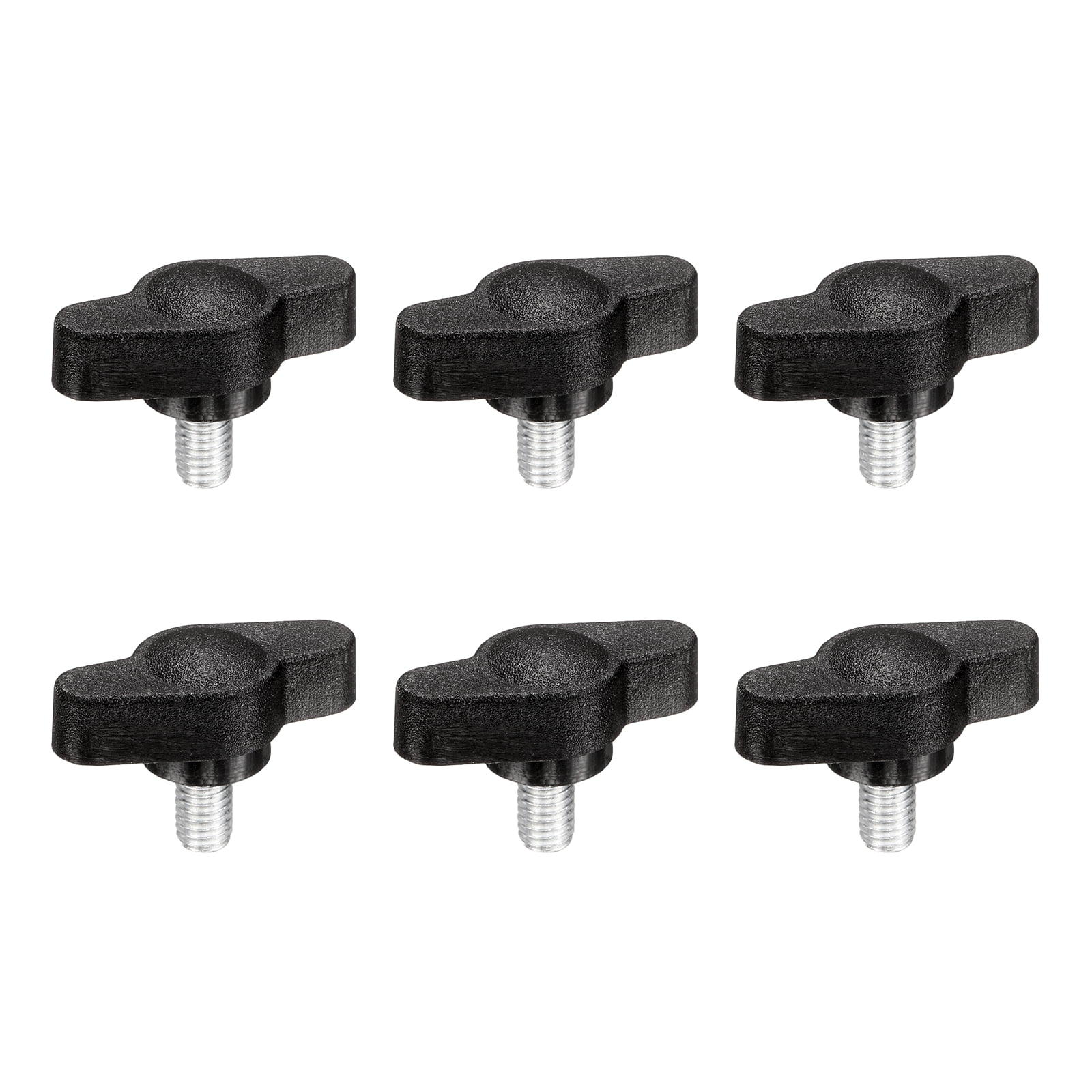 Uxcell M5 x 8mm Tee Wing Thumb Screws, 6Pcs Carbon Steel Mechanical ...