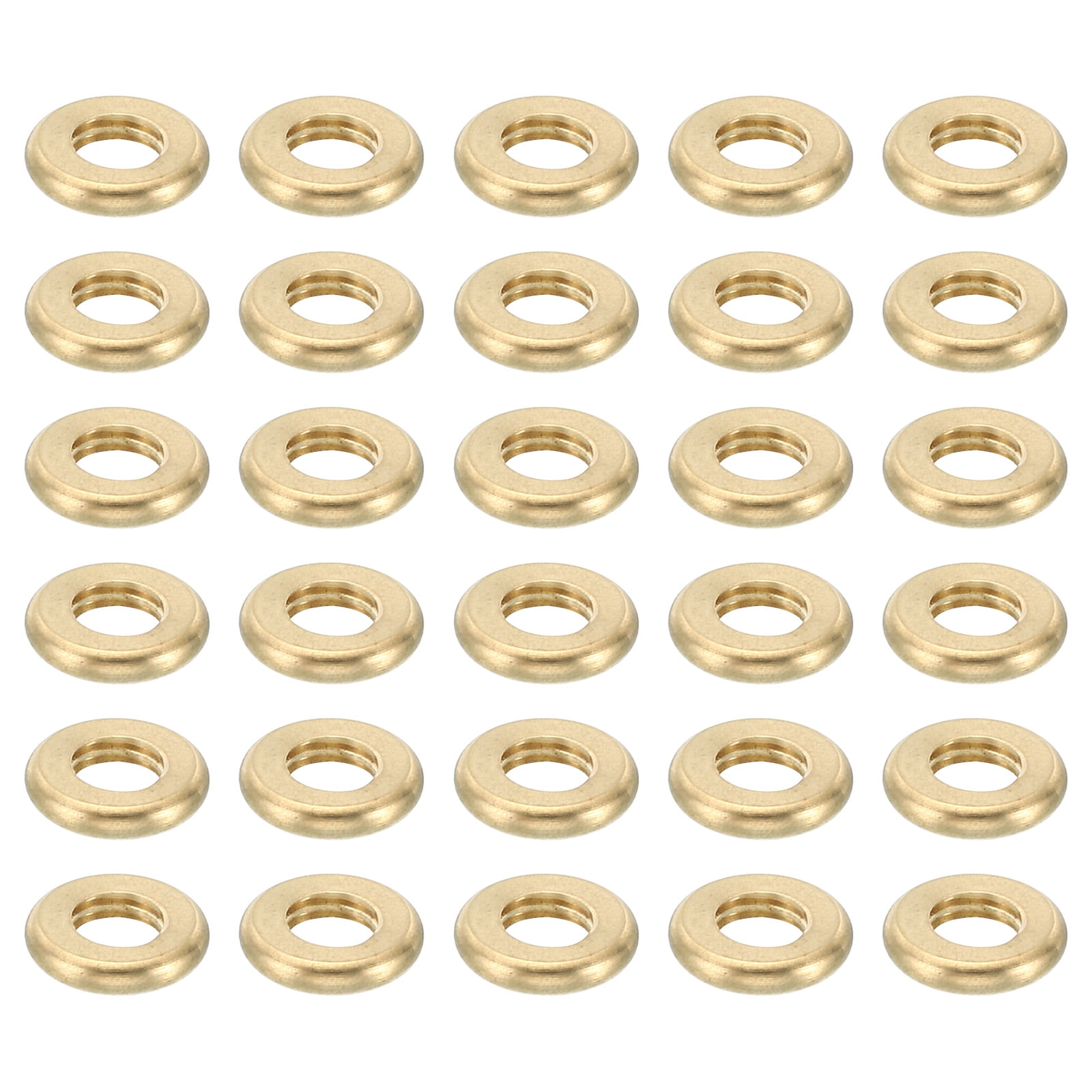 Uxcell M5x0.8 Brass Round Locknut, 30 Pack Flat Wheel Ring Lock Nut ...