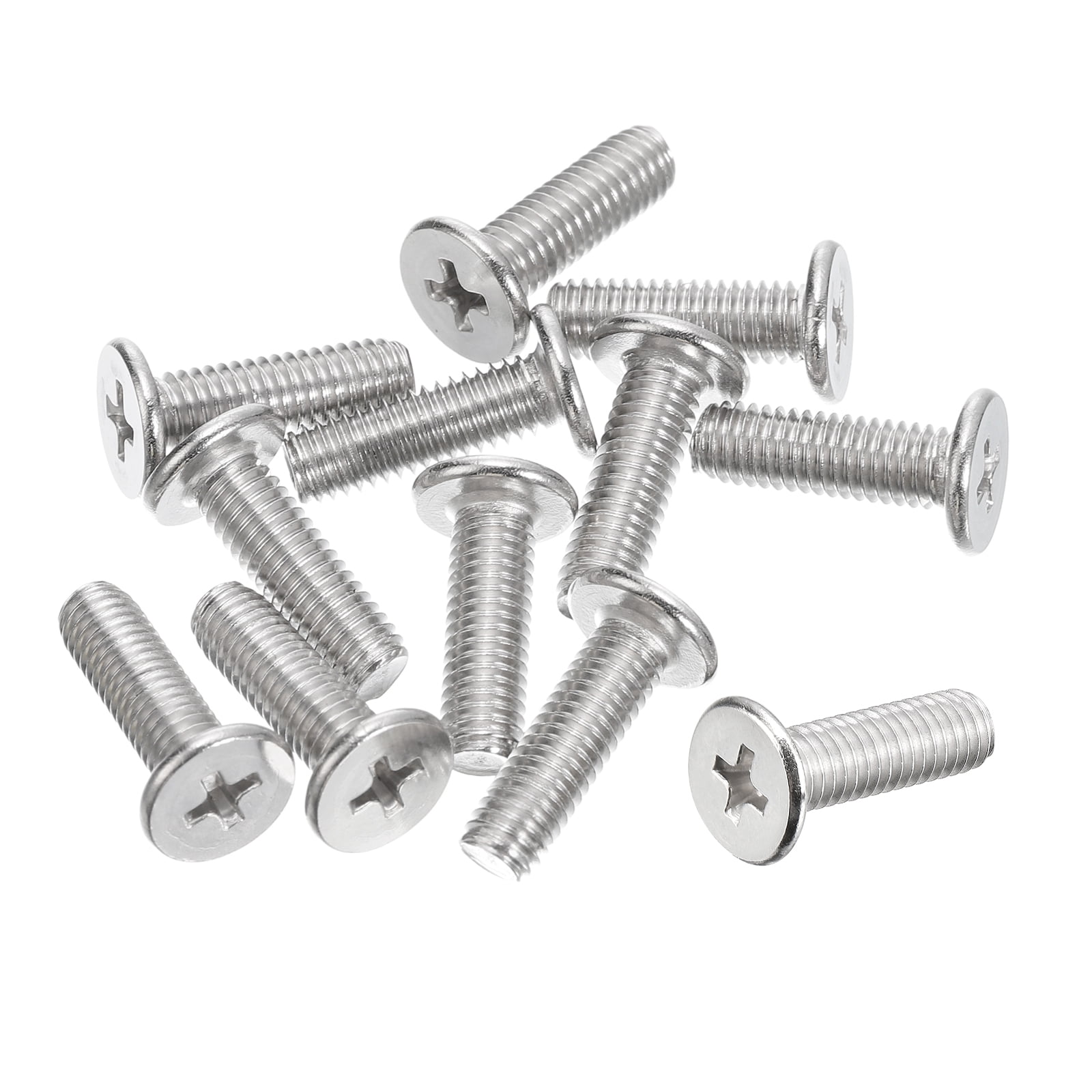 Uxcell M5x0.8x16mm 20 Pack Metal Flat Round Head Screws Phillips Drive ...