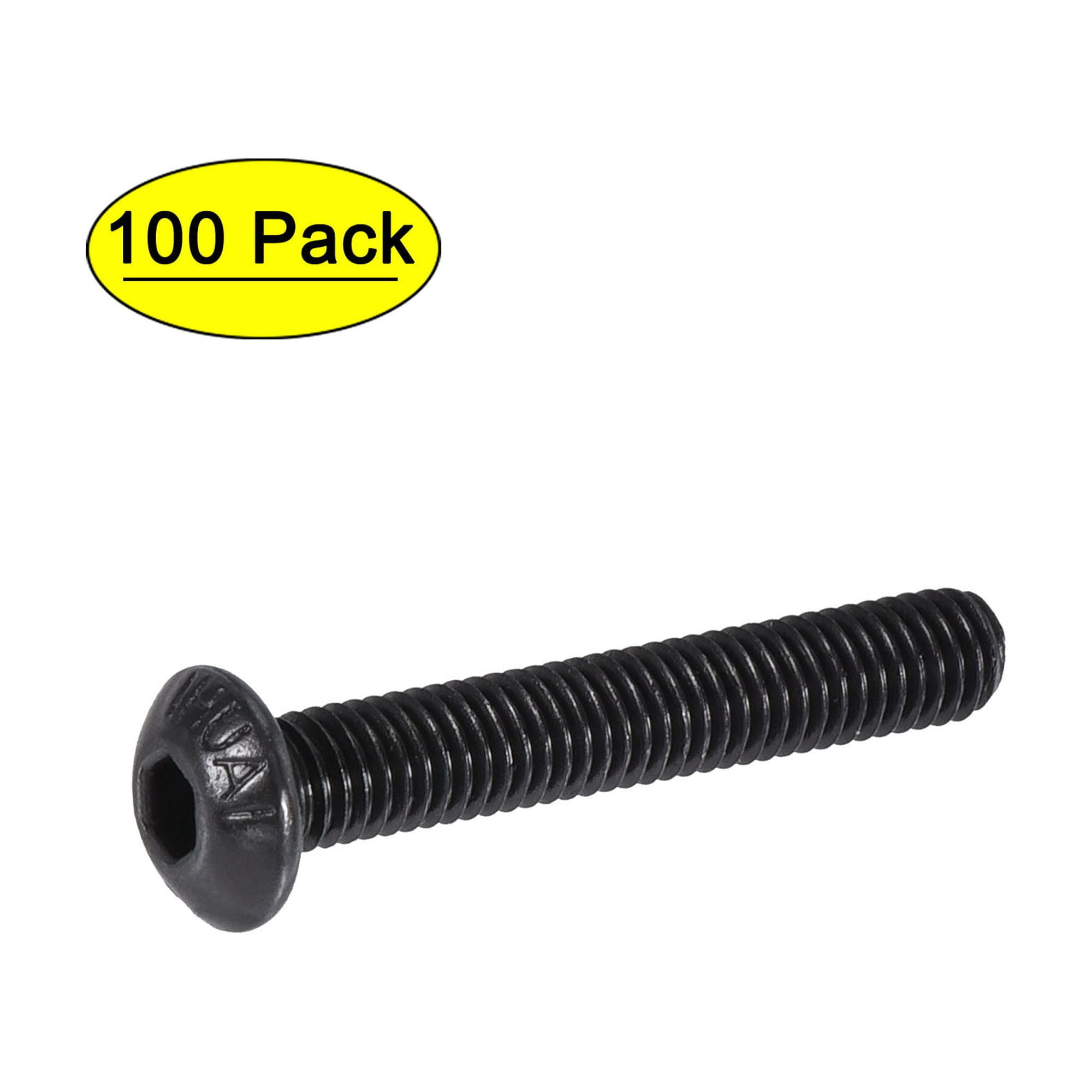 Uxcell M5x1.18'’ Hex Socket Bolts Carbon Steel Blackening 100 Pack ...