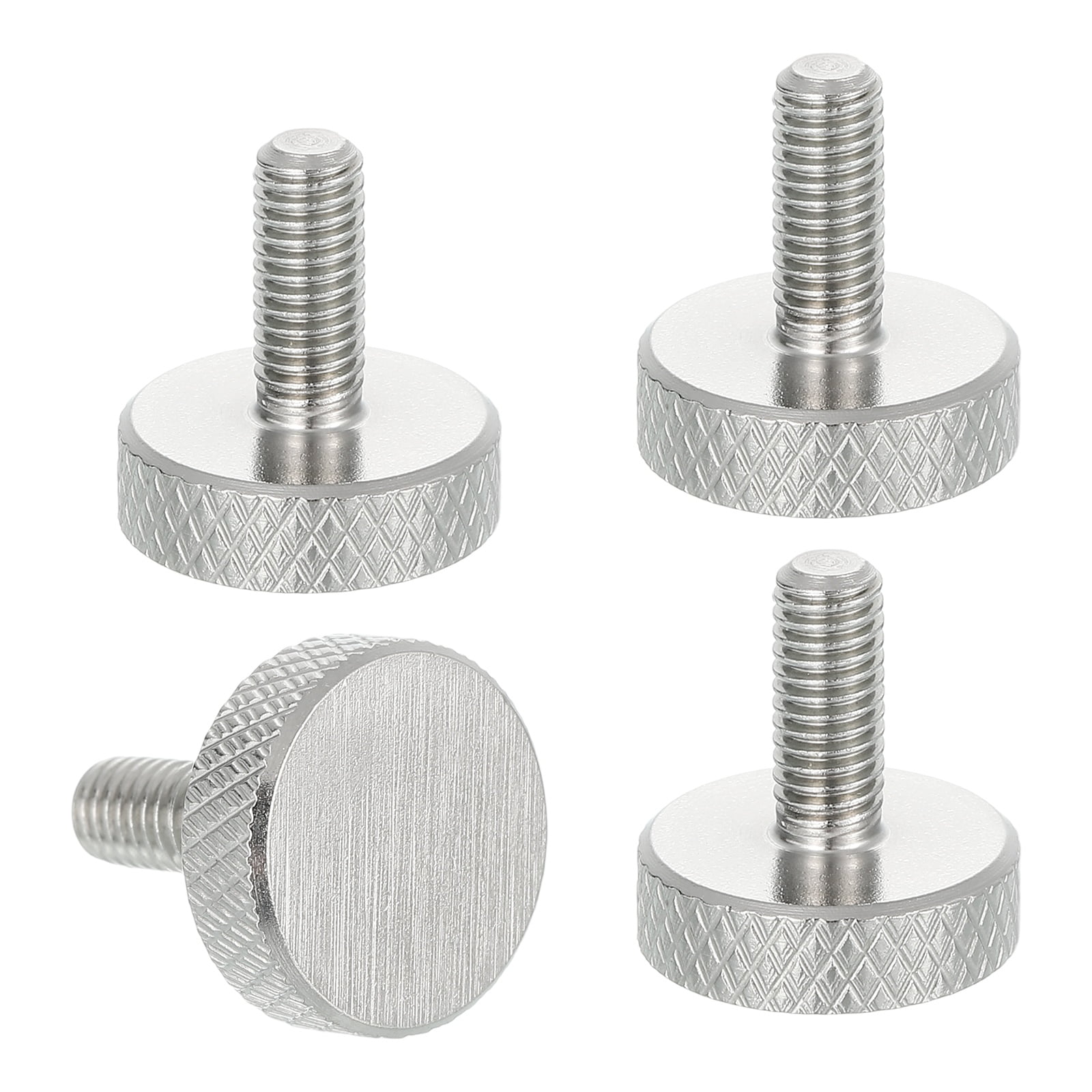 Uxcell M5x10mm Knurled Thumb Screws, 304 Stainless Steel Flat Head Thumb Screws Metric Diamond ...