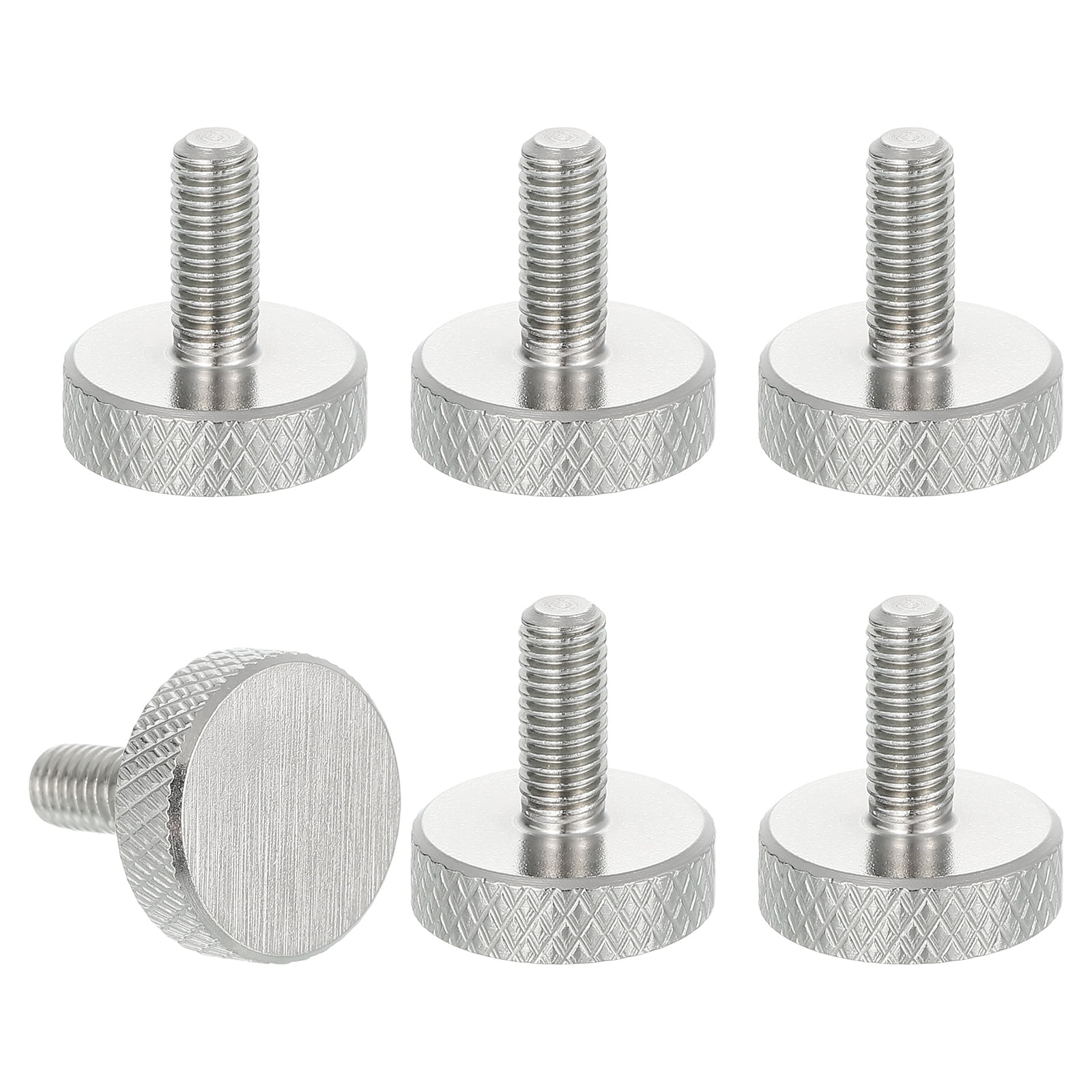 Uxcell M5x10mm Knurled Thumb Screws, 304 Stainless Steel Flat Head Thumb Screws Metric Diamond ...