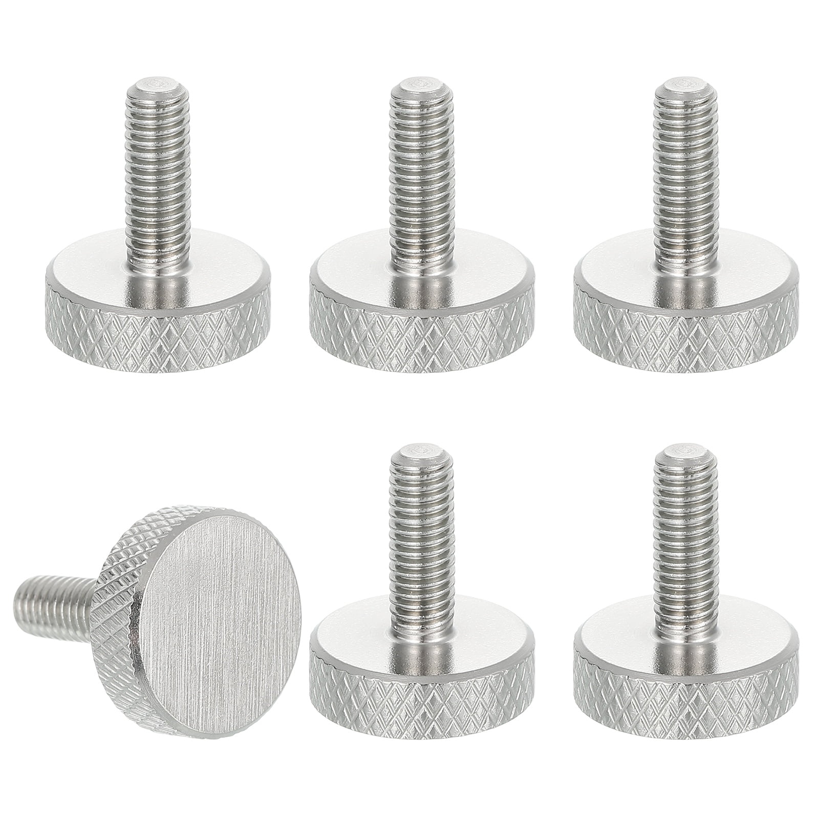 Uxcell M5x12mm Knurled Thumb Screws, 304 Stainless Steel Flat Head Thumb Screws Metric Diamond ...