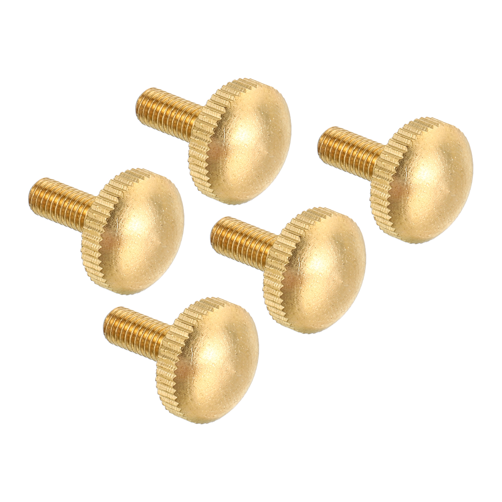 Uxcell M5x15mm Knurled Thumb Screws Flat Brass Bolts Grip Knobs ...