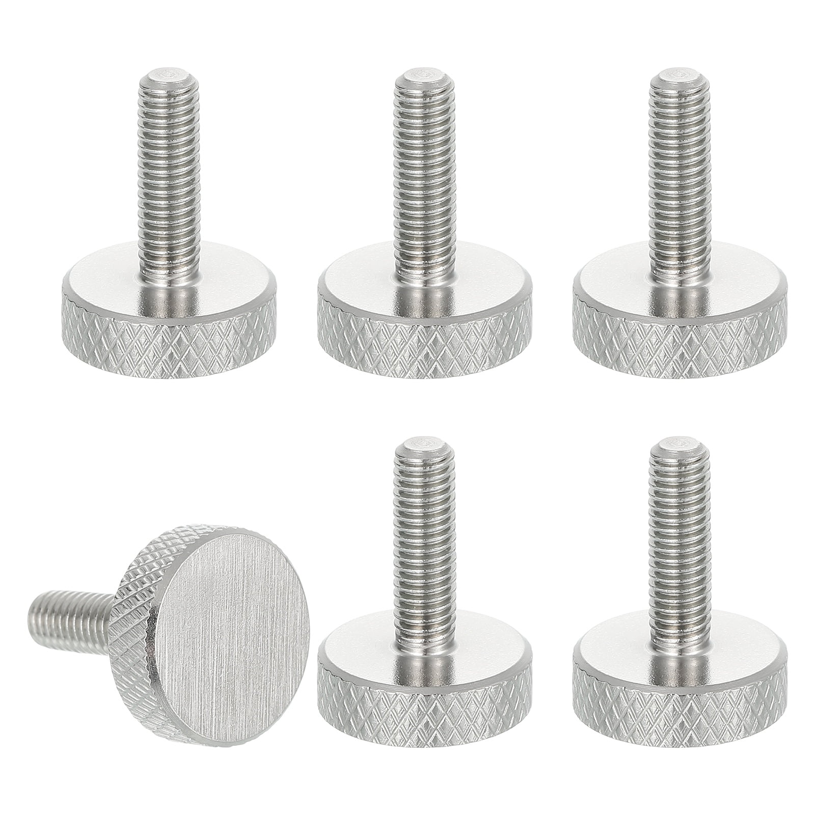 Uxcell M5x16mm Knurled Thumb Screws, 304 Stainless Steel Flat Head Thumb Screws Metric Diamond ...