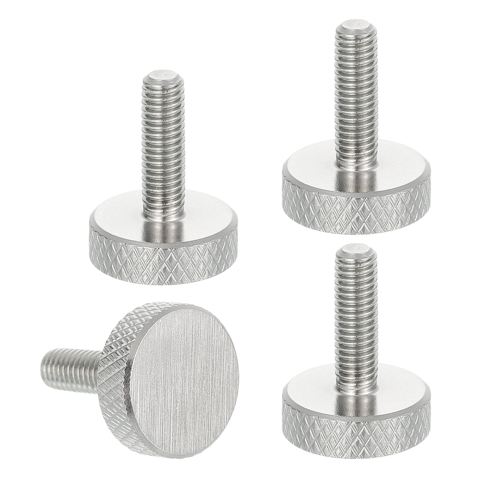 Uxcell M5x16mm Knurled Thumb Screws, 304 Stainless Steel Flat Head Thumb Screws Metric Diamond ...