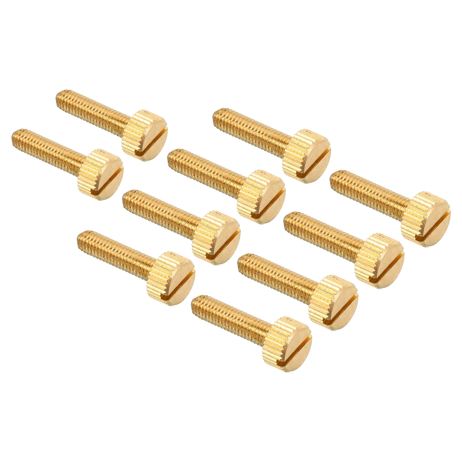Uxcell M5x20mm Knurled Thumb Screws Flat Brass Bolts Grip Knobs ...