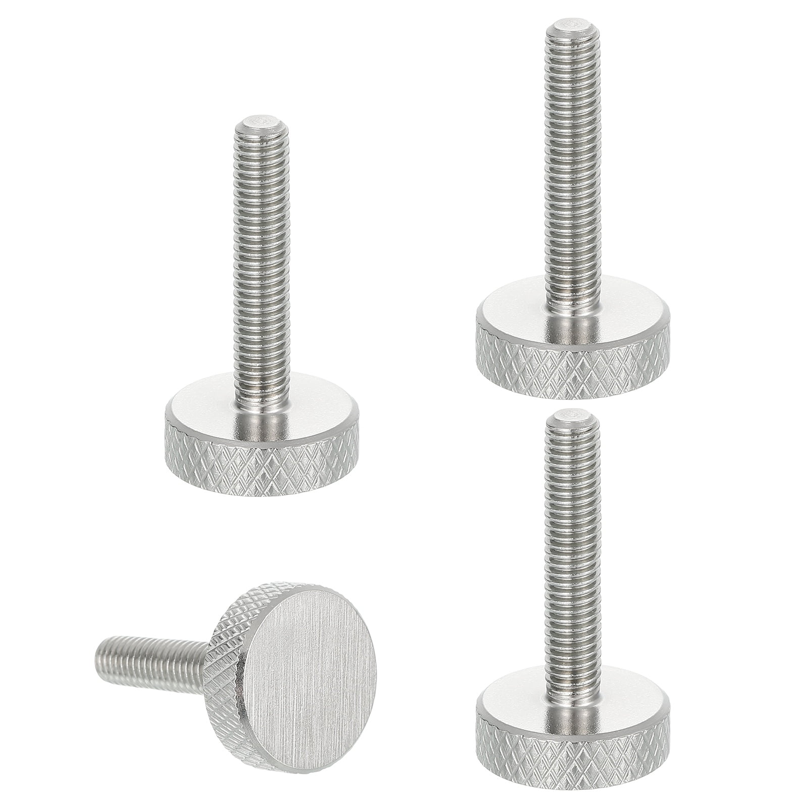 Uxcell M5x25mm Knurled Thumb Screws, 304 Stainless Steel Flat Head Thumb Screws Metric Diamond ...