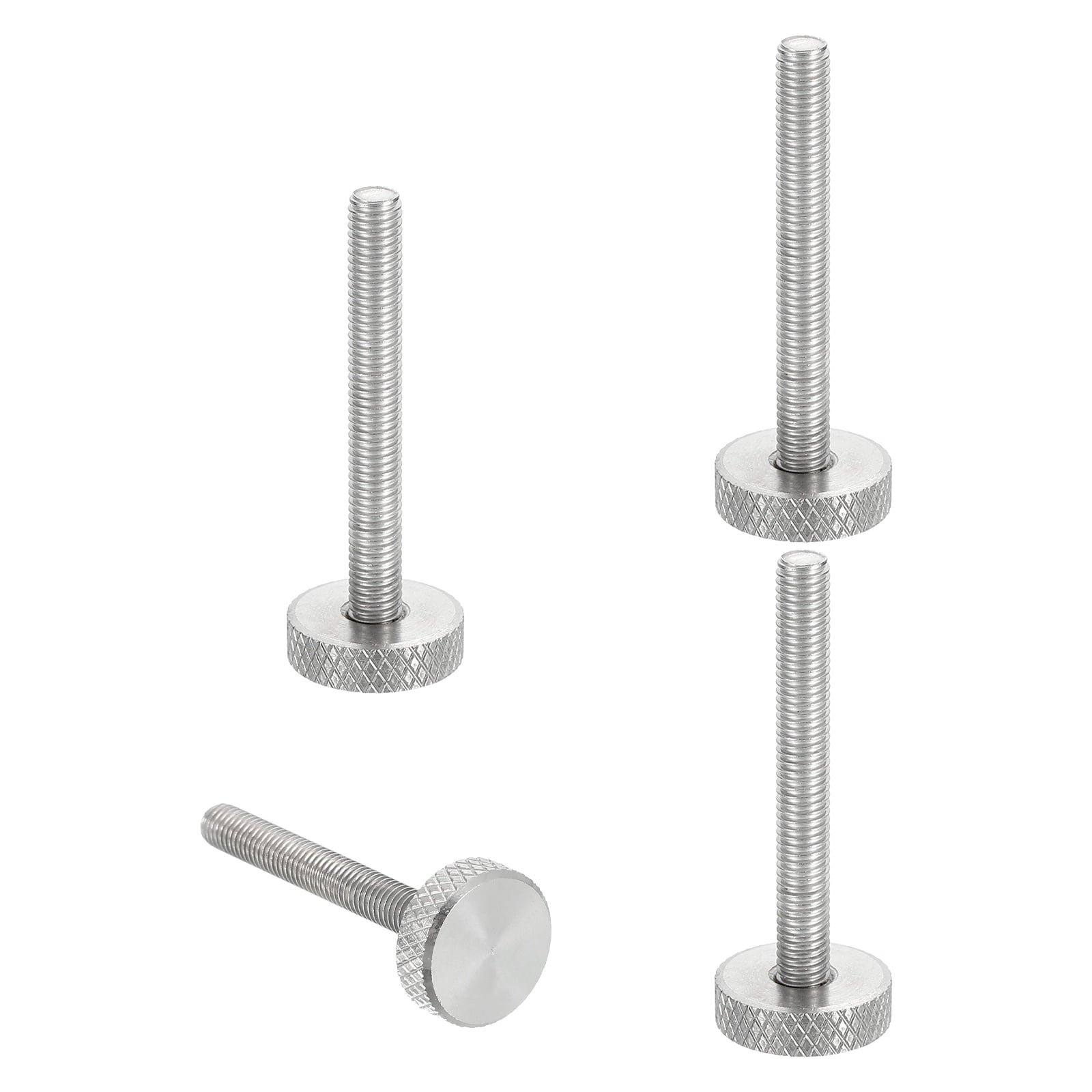 Uxcell M5x40mm Knurled Thumb Screws, 304 Stainless Steel Flat Head Thumb Screws Metric Diamond ...