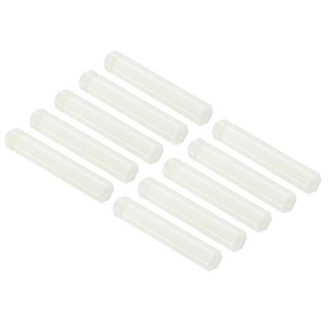 Uxcell M5x50+7mm Nylon Hex Spacer Standoffs PCB Standoff Screws Nuts ...