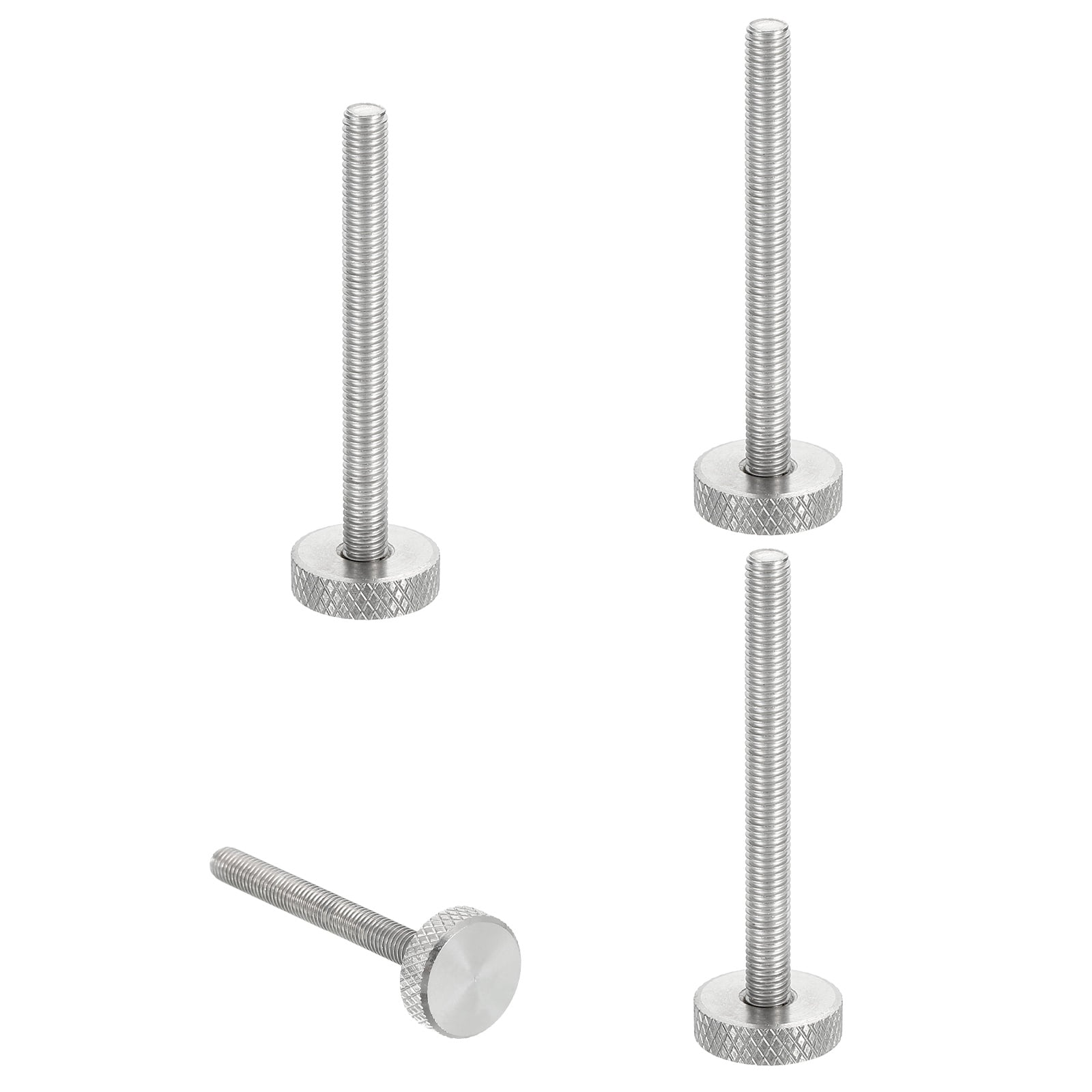 Uxcell M5x50mm Knurled Thumb Screws, 304 Stainless Steel Flat Head Thumb Screws Metric Diamond ...