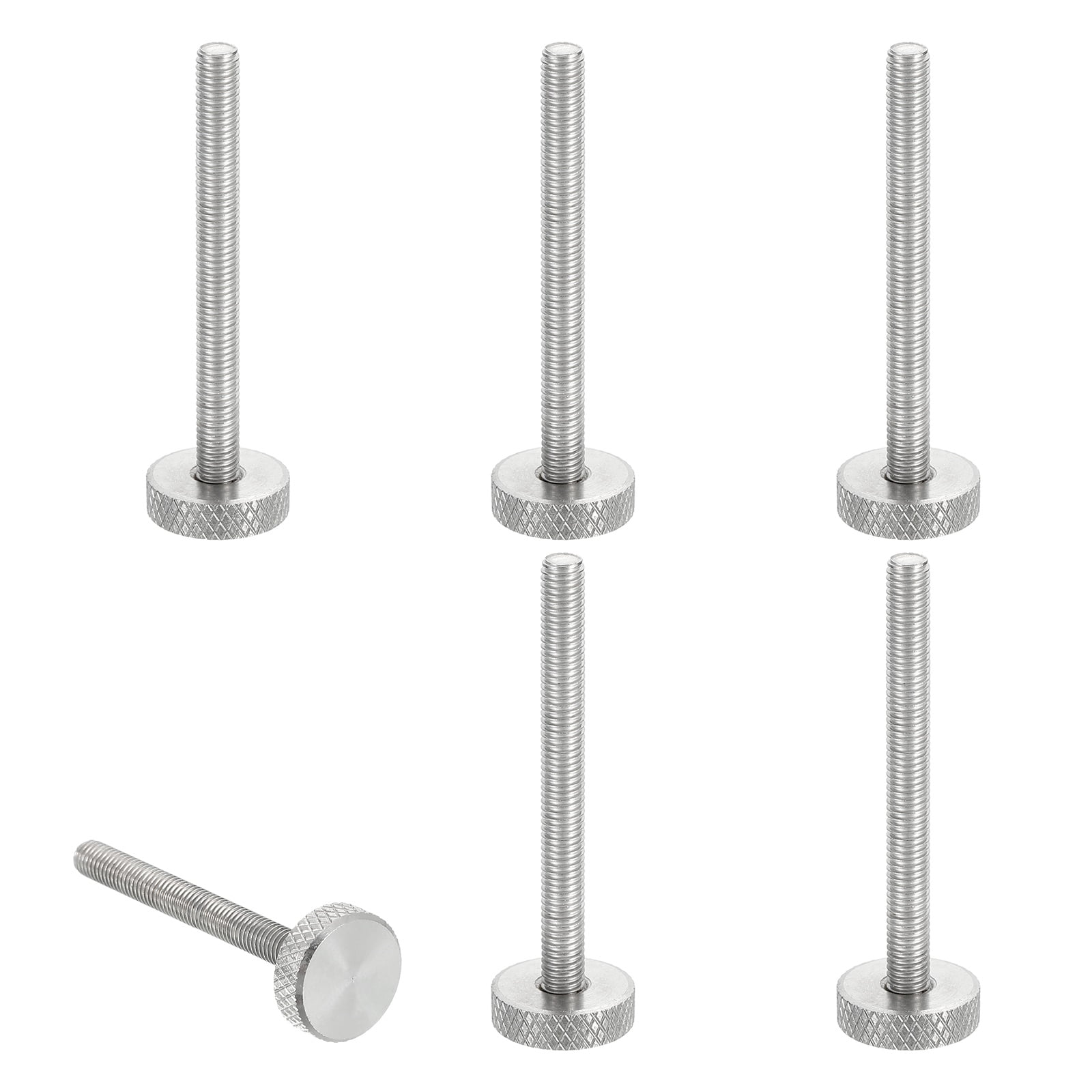 Uxcell M5x50mm Knurled Thumb Screws, 304 Stainless Steel Flat Head ...