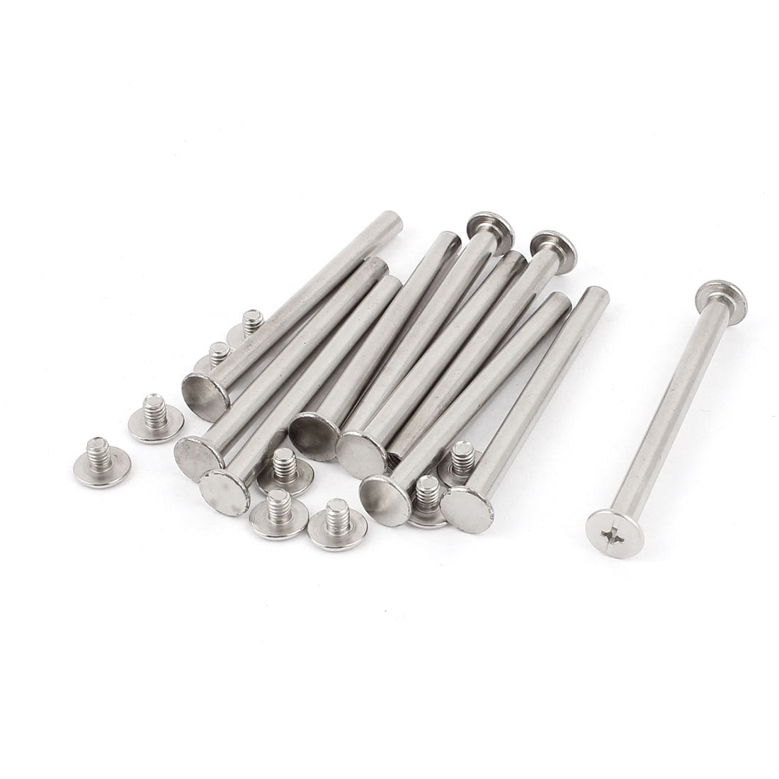 Uxcell M5x60mm Nickel Plated Binding Screw Post for Scrapbook Photo ...