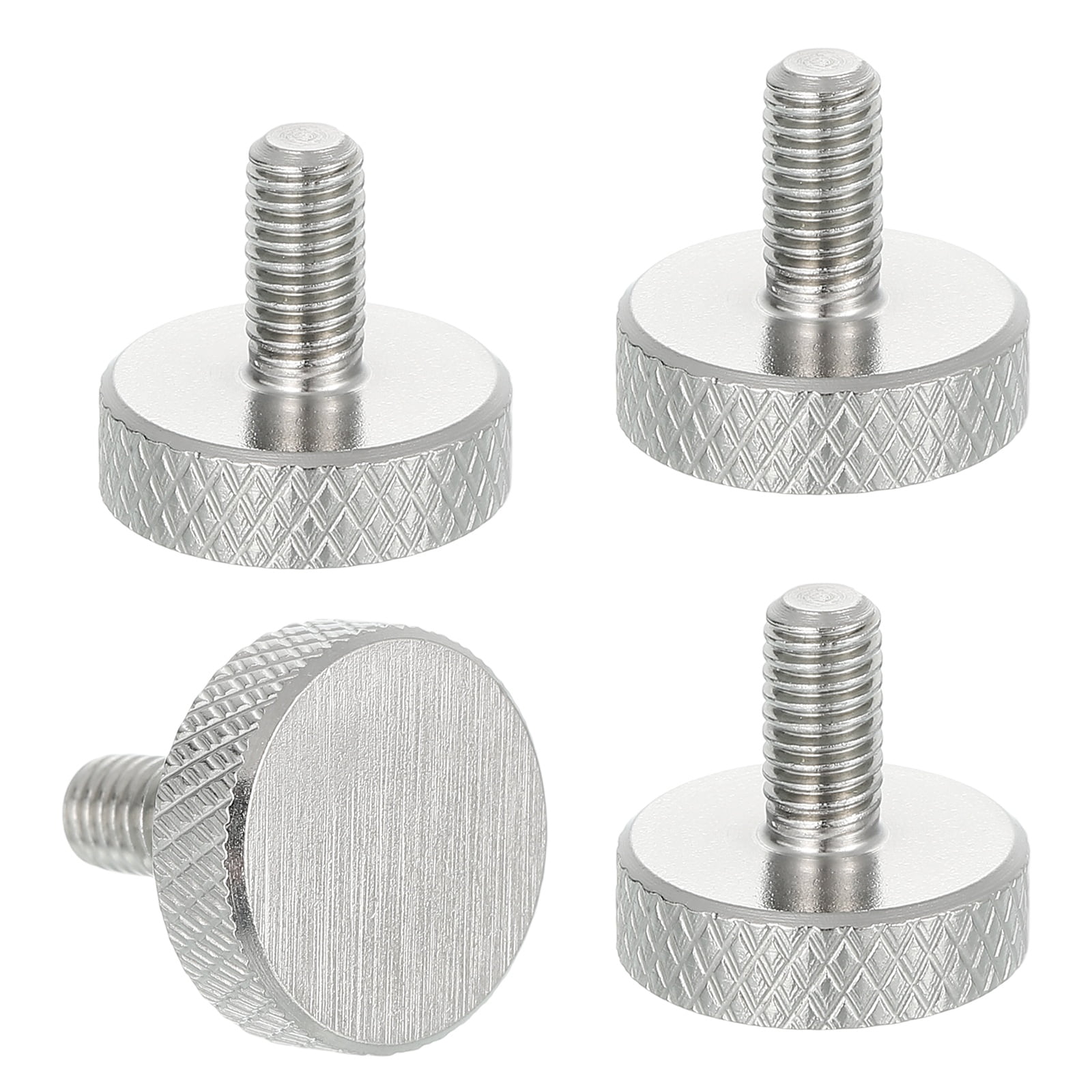 Uxcell M5x6mm Knurled Thumb Screws, 304 Stainless Steel Flat Head Thumb Screws Metric Diamond ...