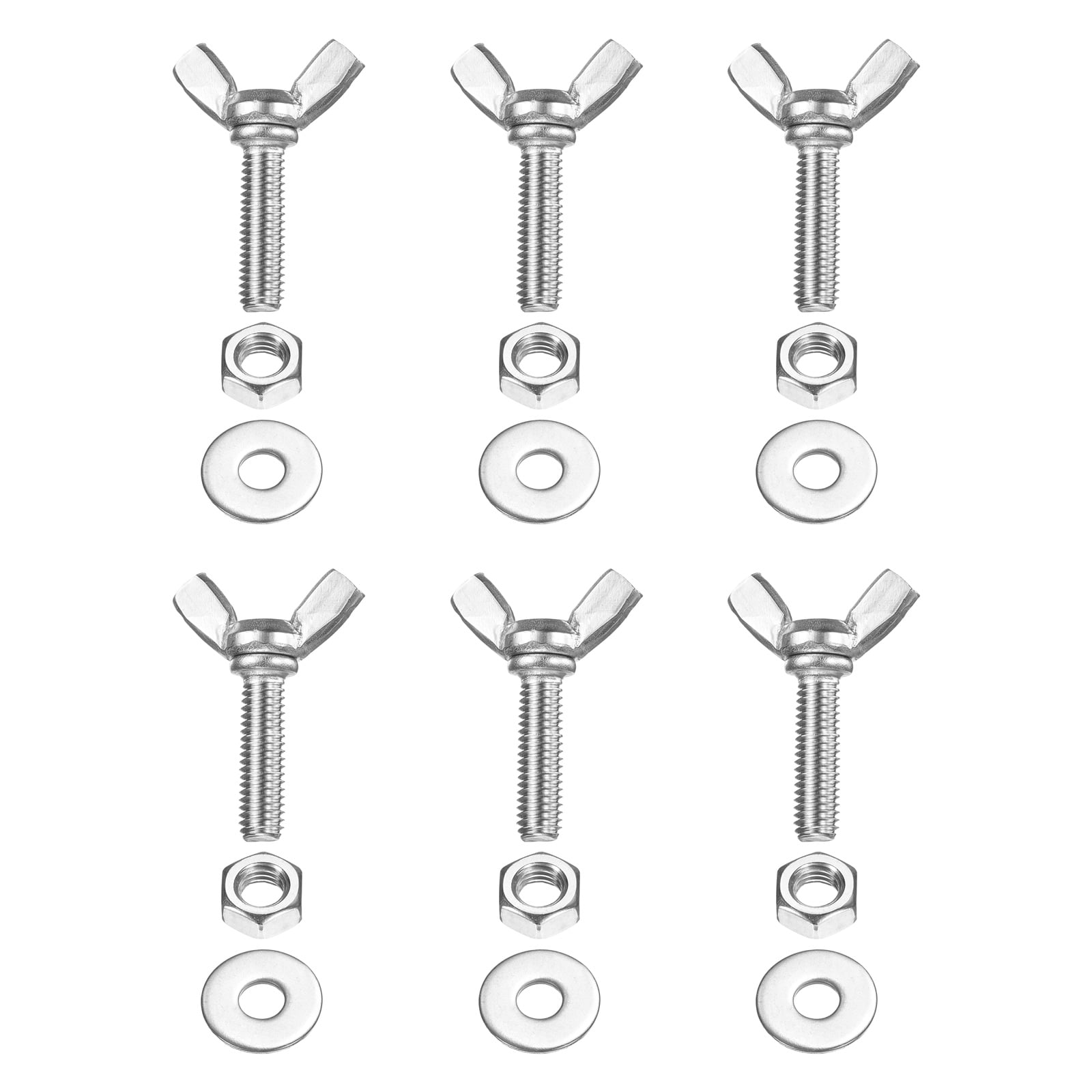 Uxcell M6-1 x 25 mm Wing Butterfly Screw, 6 Pcs Wing Nuts and Bolts ...