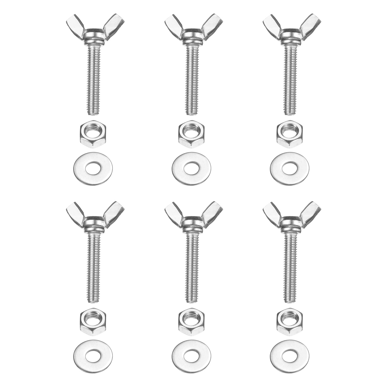 Uxcell M6-1 x 30 mm Wing Butterfly Screw, 6 Pcs Wing Nuts and Bolts ...