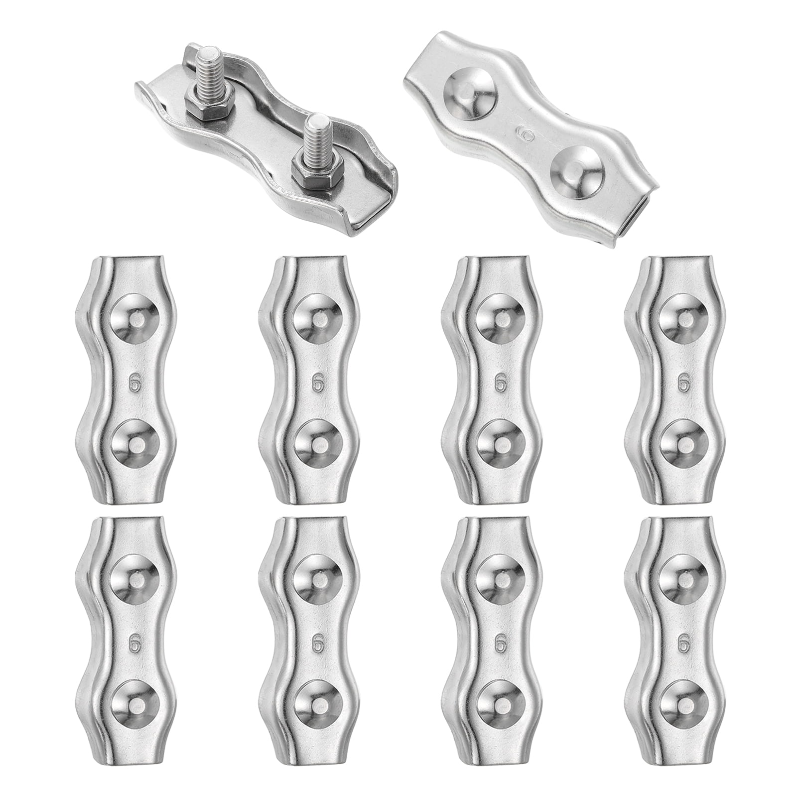 Uxcell M6 304 Stainless Steel Double Wire Rope Clips, Cable Clamp ...