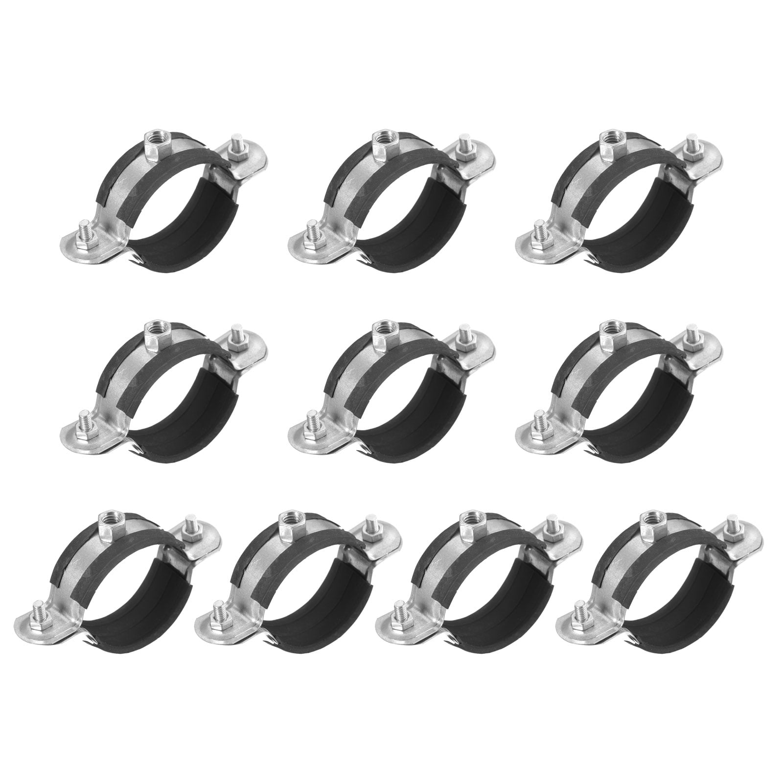 Uxcell M6 40mm ID Carbon Steel Rigid Pipe Strap Clamps Tube Strap 48 ...