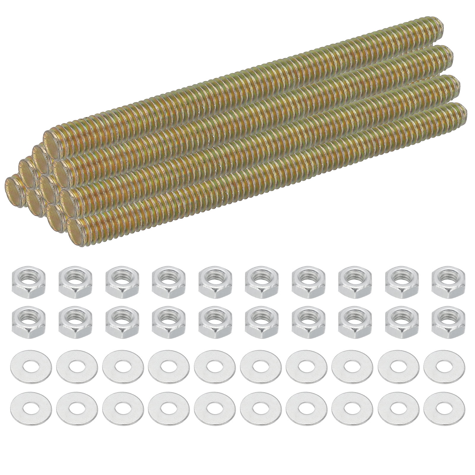 Uxcell M6 Carbon Steel Fully Threaded Rods, 25 Set 70mm/2.8" L Threaded ...