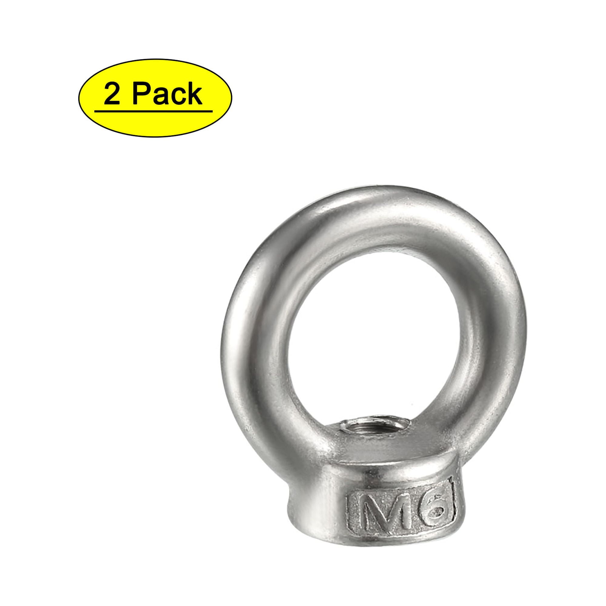 Uxcell M6 Female Thread Lifting Eye Nuts Ring 304 Stainless Steel ...