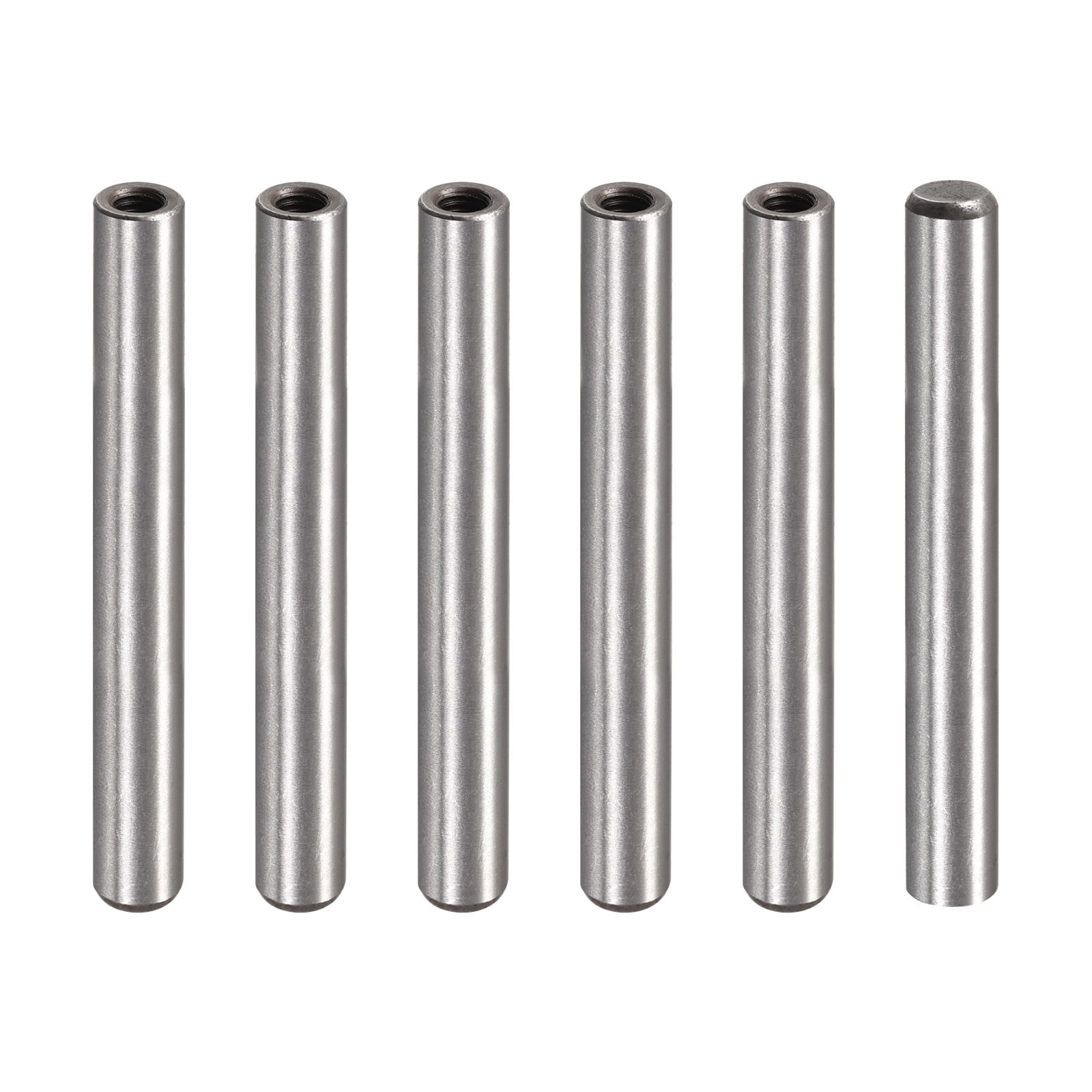 Uxcell M6 Internal Thread Dowel Pin 6 Pack 10x80mm Chamfering Flat ...