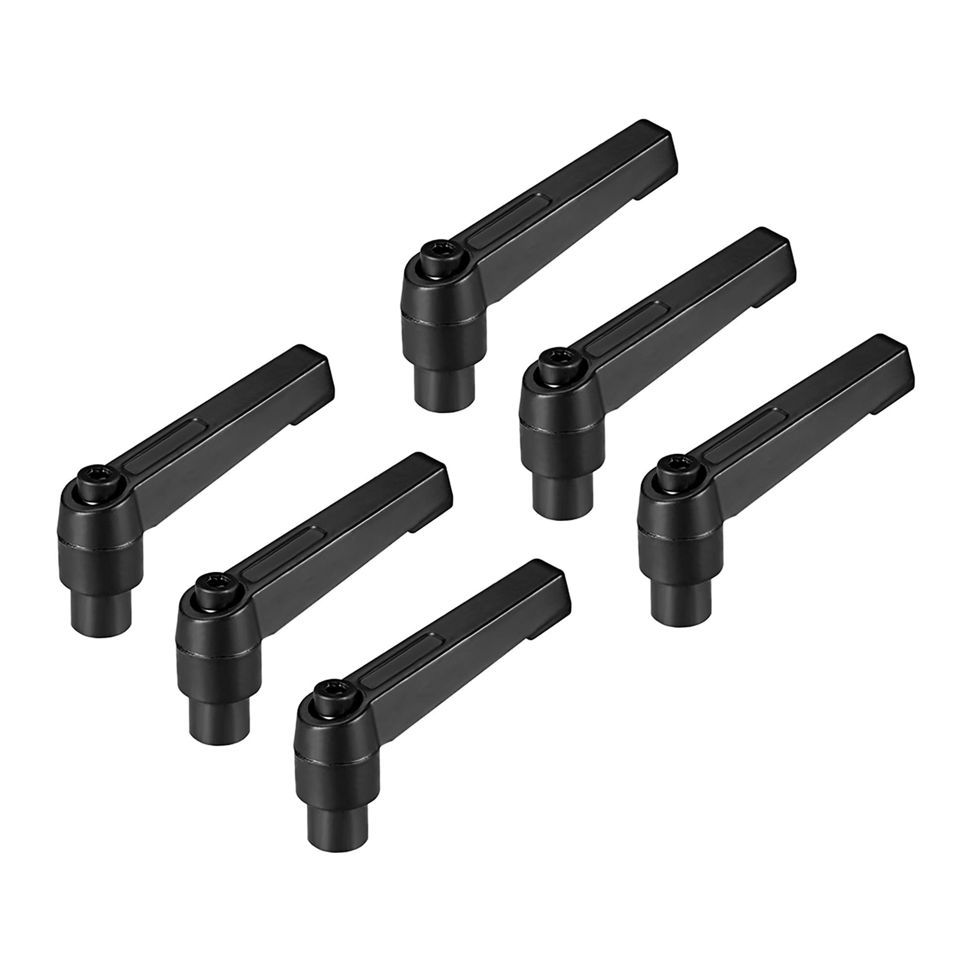Uxcell M6 Metric Female Thread Adjustable Clamping Lever Handle Black 6 ...
